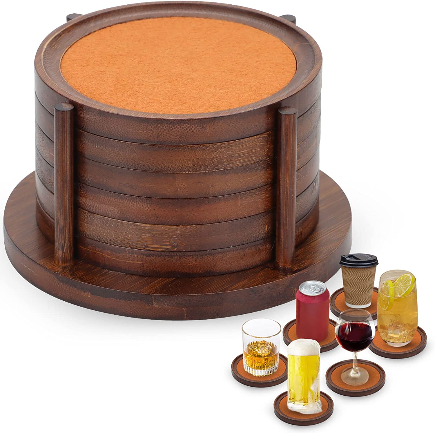 Thyme & Table Acacia Wood Coasters, 4-Piece Set, Brown - Walmart.com
