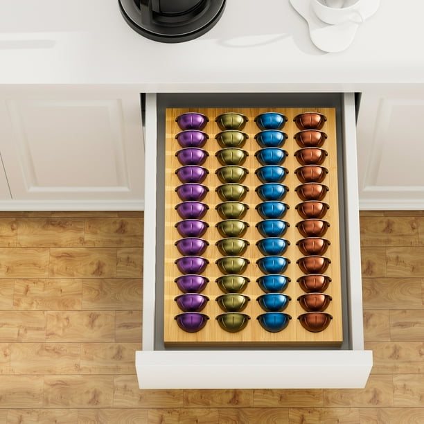 MinBoo Bamboo Coffee Capsule Storage Drawer Tray, Drawer Insert ...