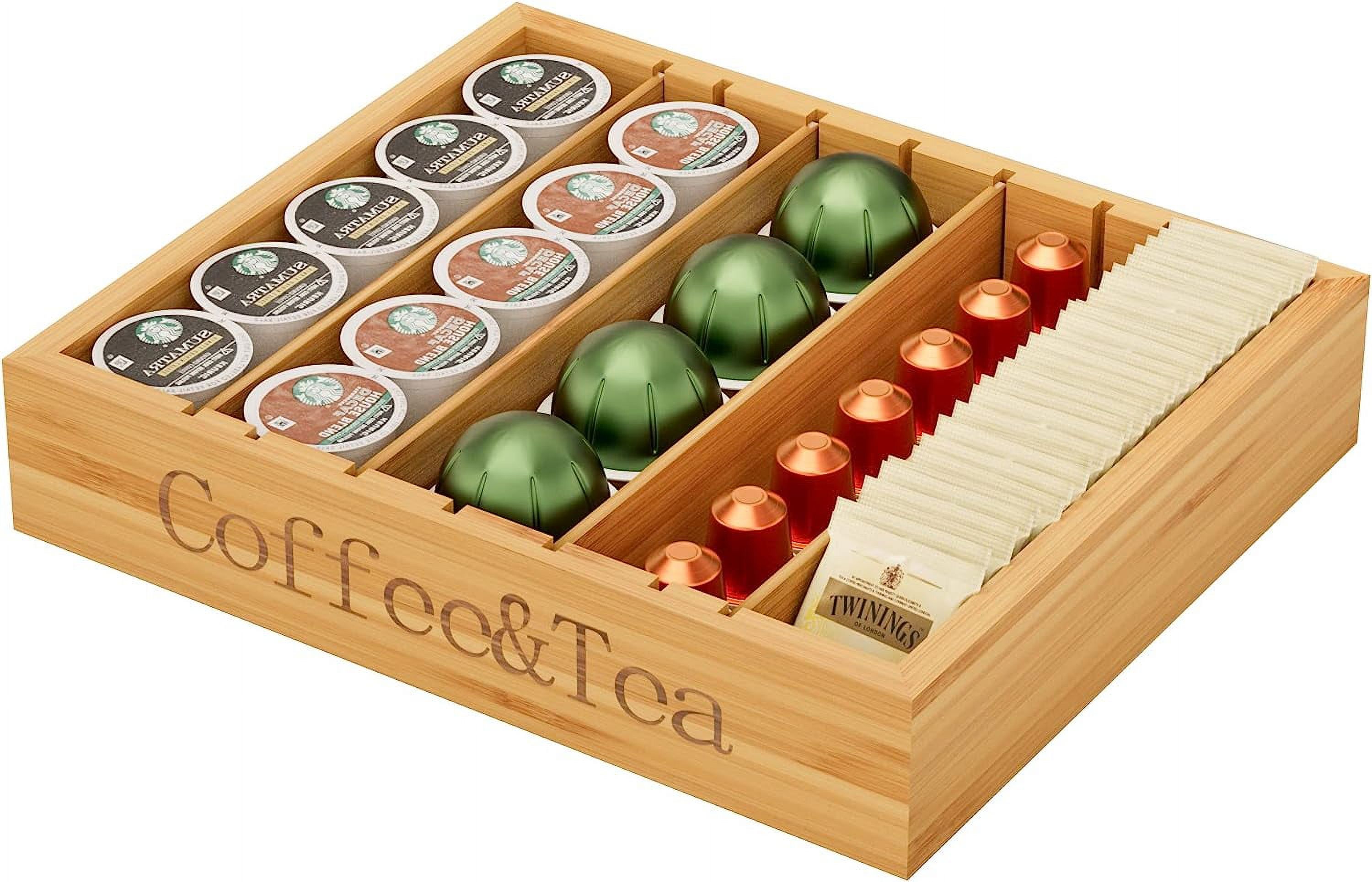 White Wooden Coffee Bar Storage Organizer, K Cup Organizer for ...