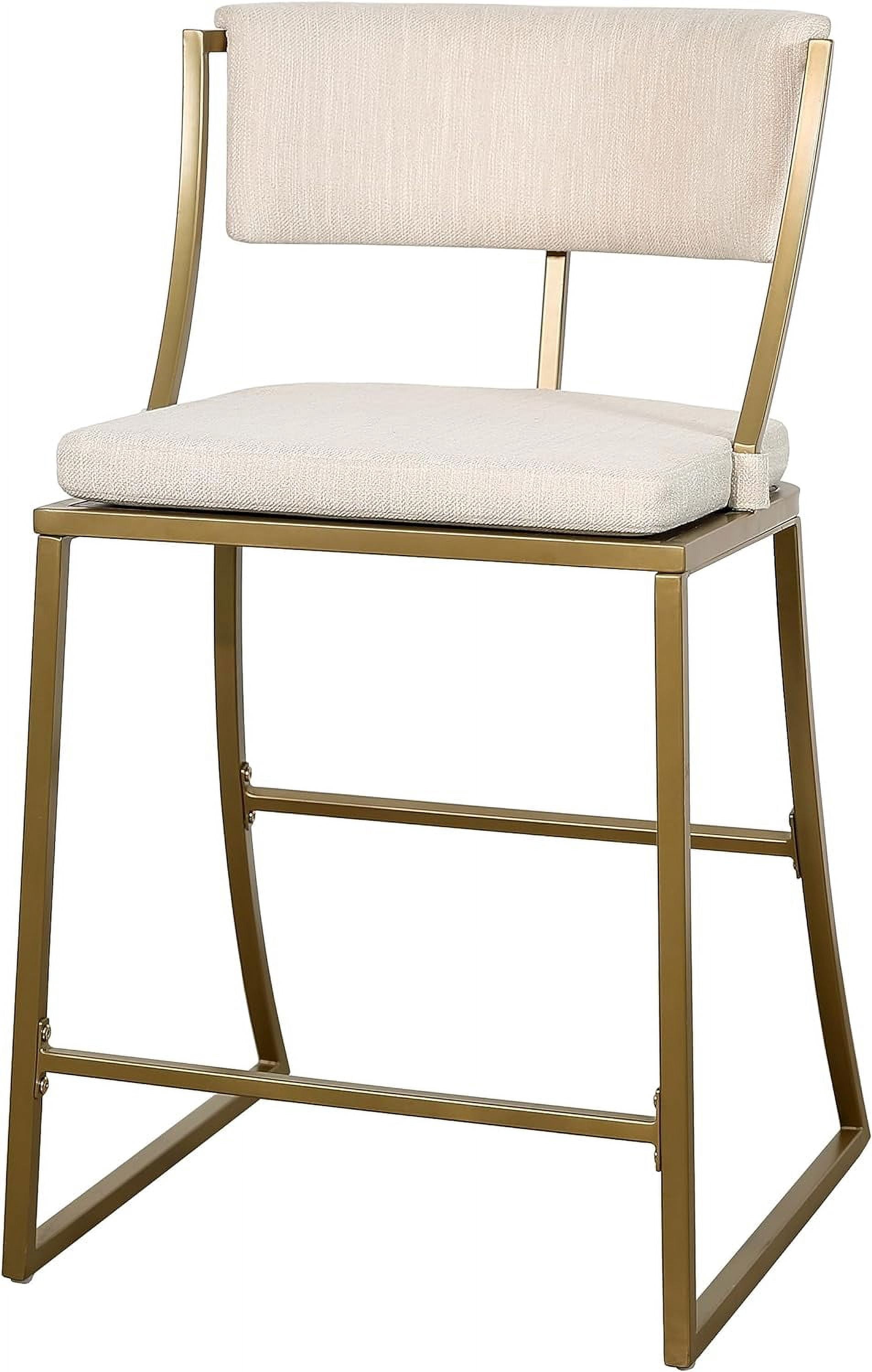 Mina 25in. Counter-Height Metal Bar Stool with Back- Antique Brass ...