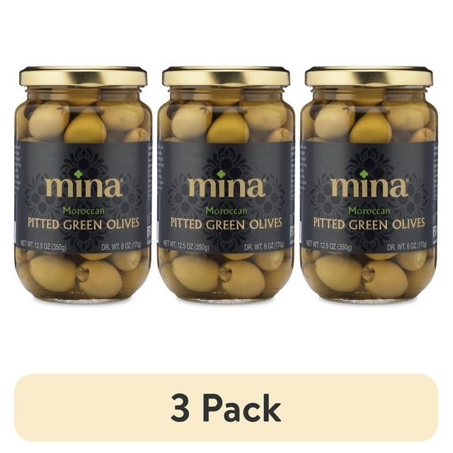 (3 pack) Mina, Pitted Green Olives, 12.5oz - Walmart.com