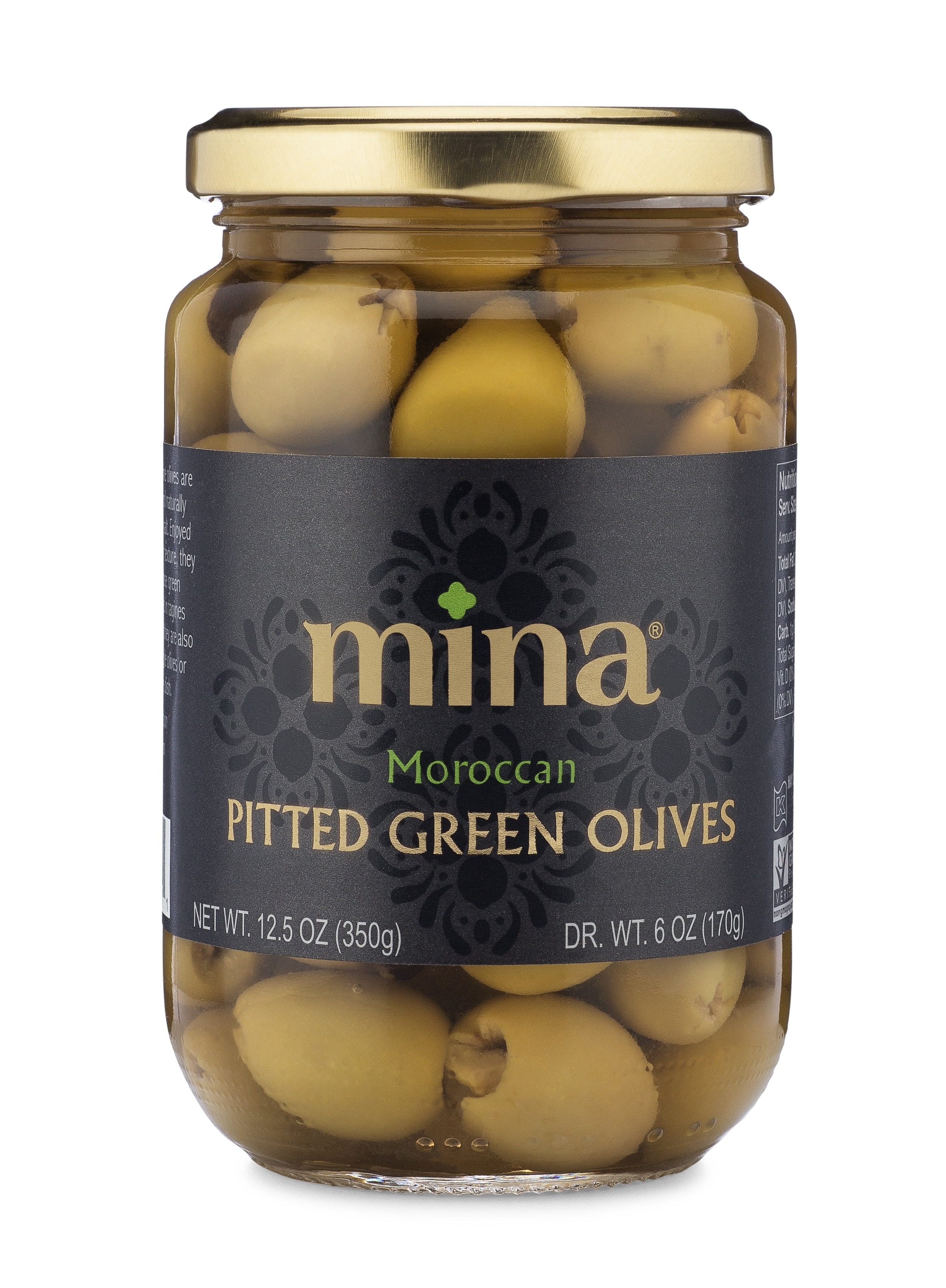 Mina, Pitted Green Olives, 12.5oz, All-purpose Moroccan Olives ...