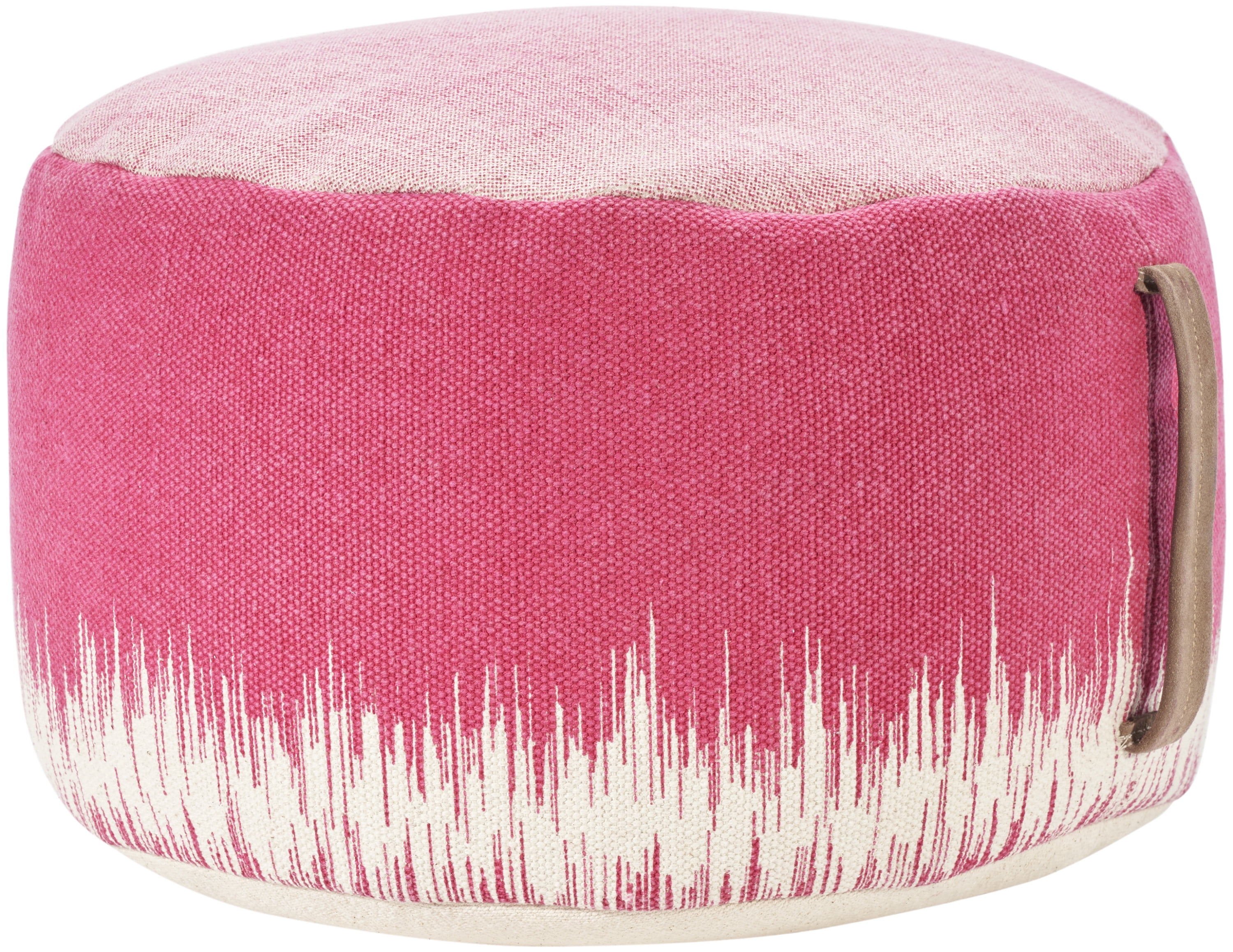 Mina Victory Life Styles Stonewash Drum Pouf 20" x 20" x 12" Hot Pink ...