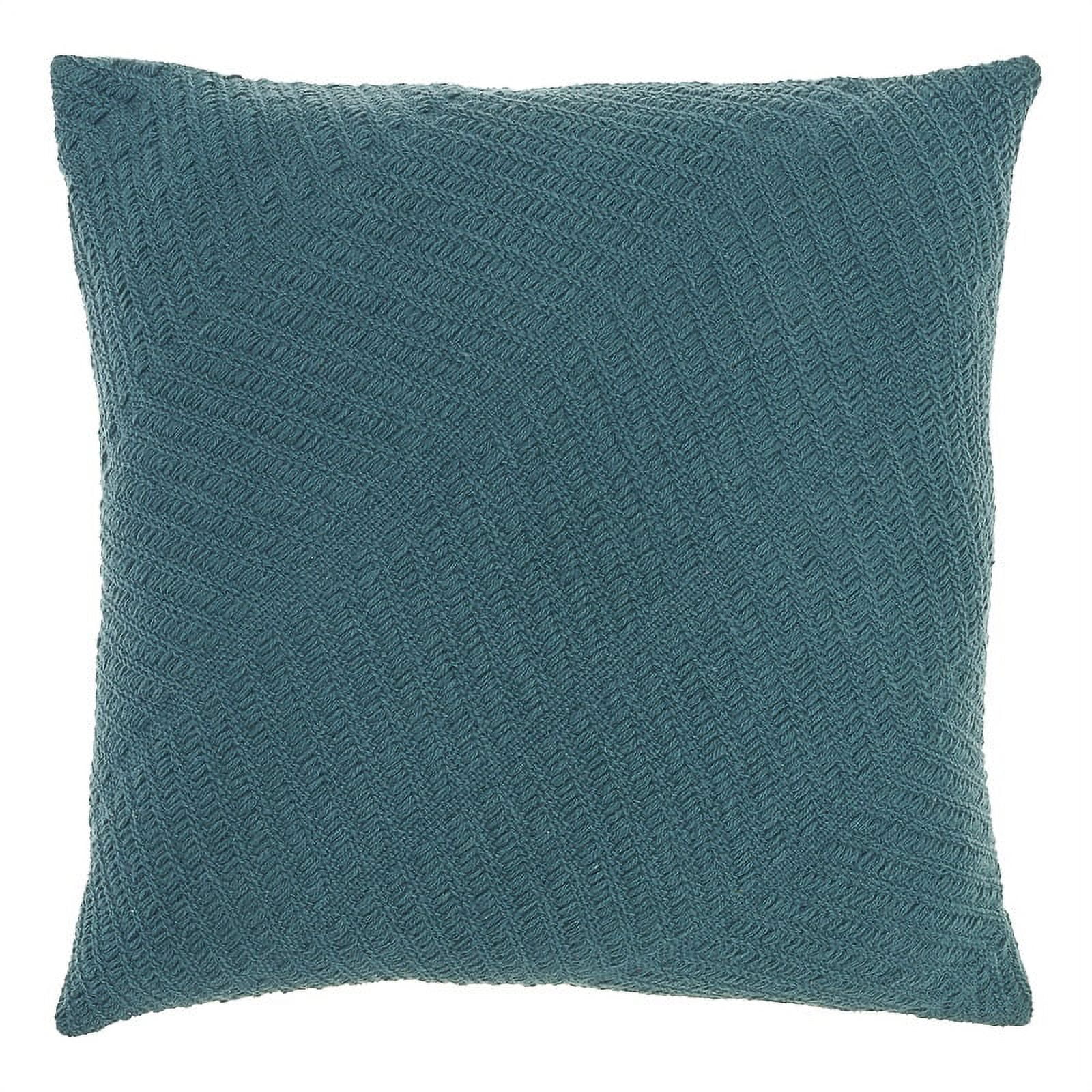 Mina Victory Life Styles Woven Diagonal 18" x 18" Teal Indoor Throw ...