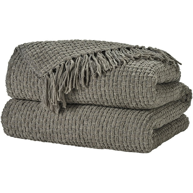 Mina Victory Lifestyle Woven Chenille Oversized Indoor Throw Blanket 70 ...