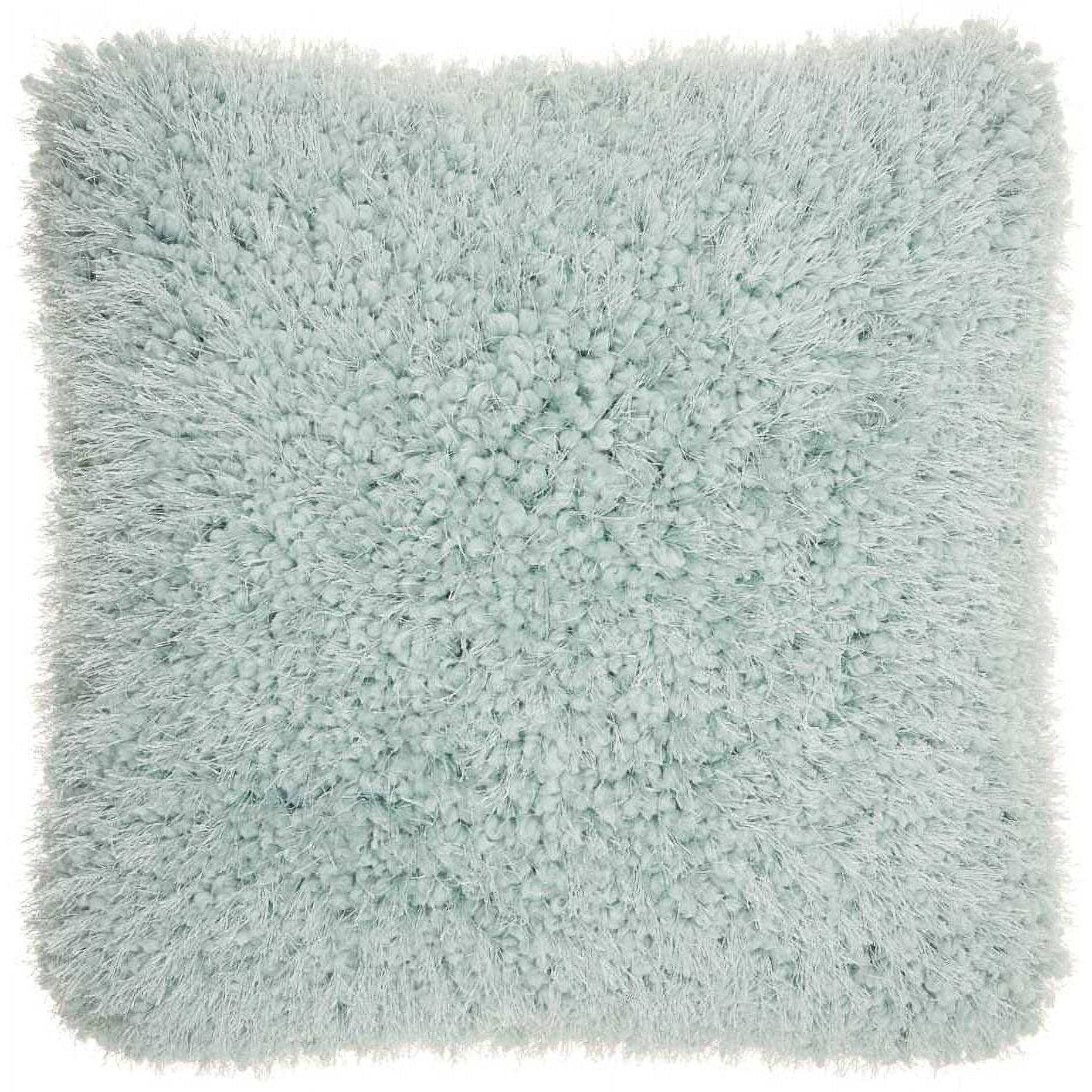 Mina Victory Shag Lush Yarn 20" x 20" Celadon Indoor Throw Pillow ...