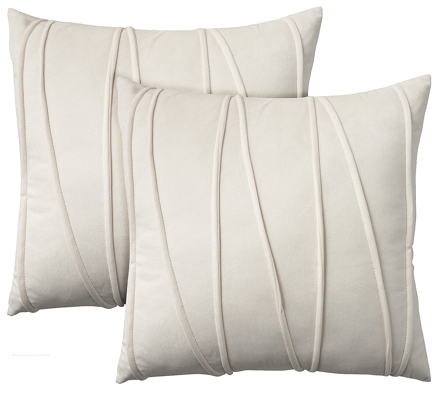 Mina Victory Sofia Velvet Lines Fabric 18" x 18" Throw Pillow - Ivory ...