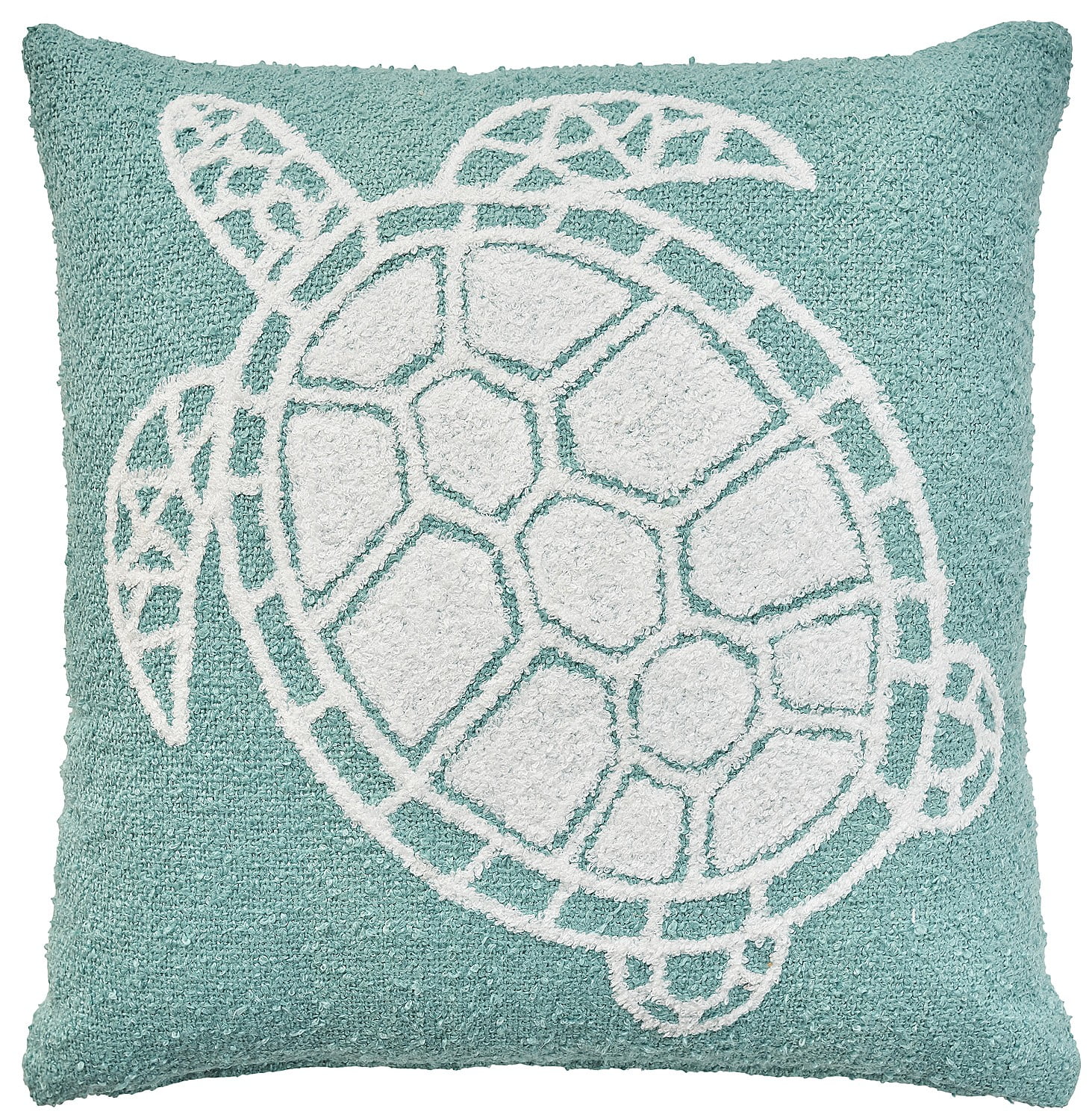 Mina Victory Towel Embroidered Sea Turtle 18" x 18" Indoor Outdoor ...