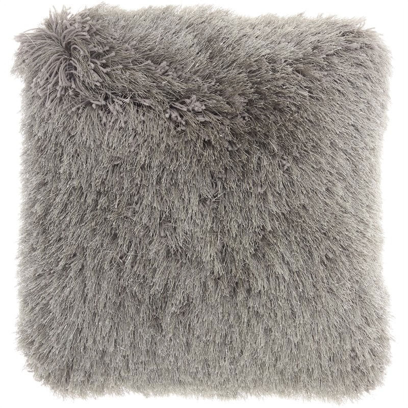 Mina Victory Yarn Shimmer Shag Modern Polyester Throw Pillow in ...