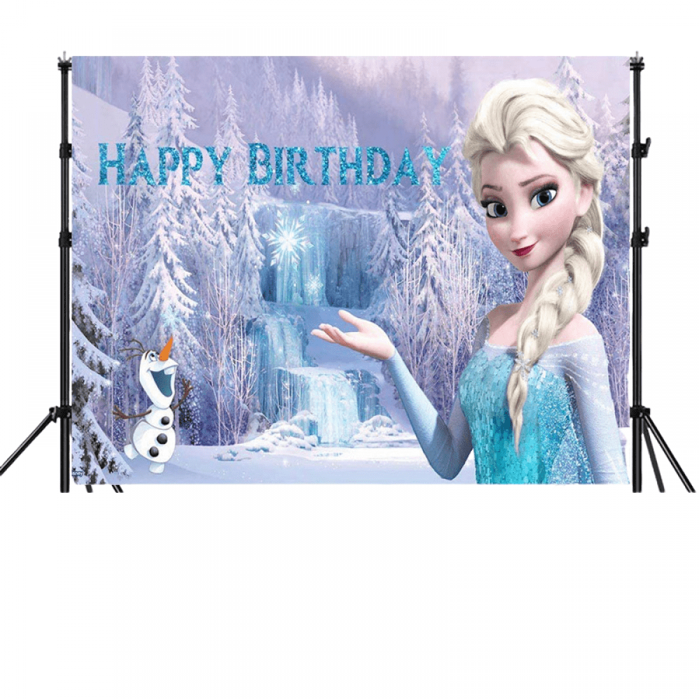 Minadi Frozen Backdrop, Frozen Theme Happy Birthday Backdrop for Girls ...