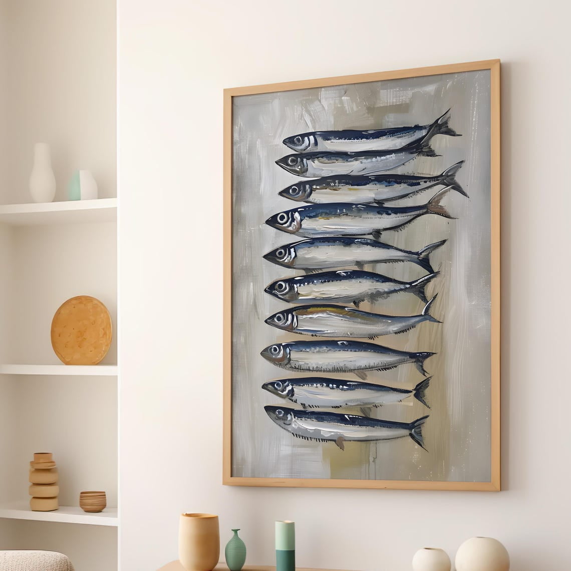 Minamistic Sardine Fish Art Print Or, Seafood Sardine Style, Fish Food ...