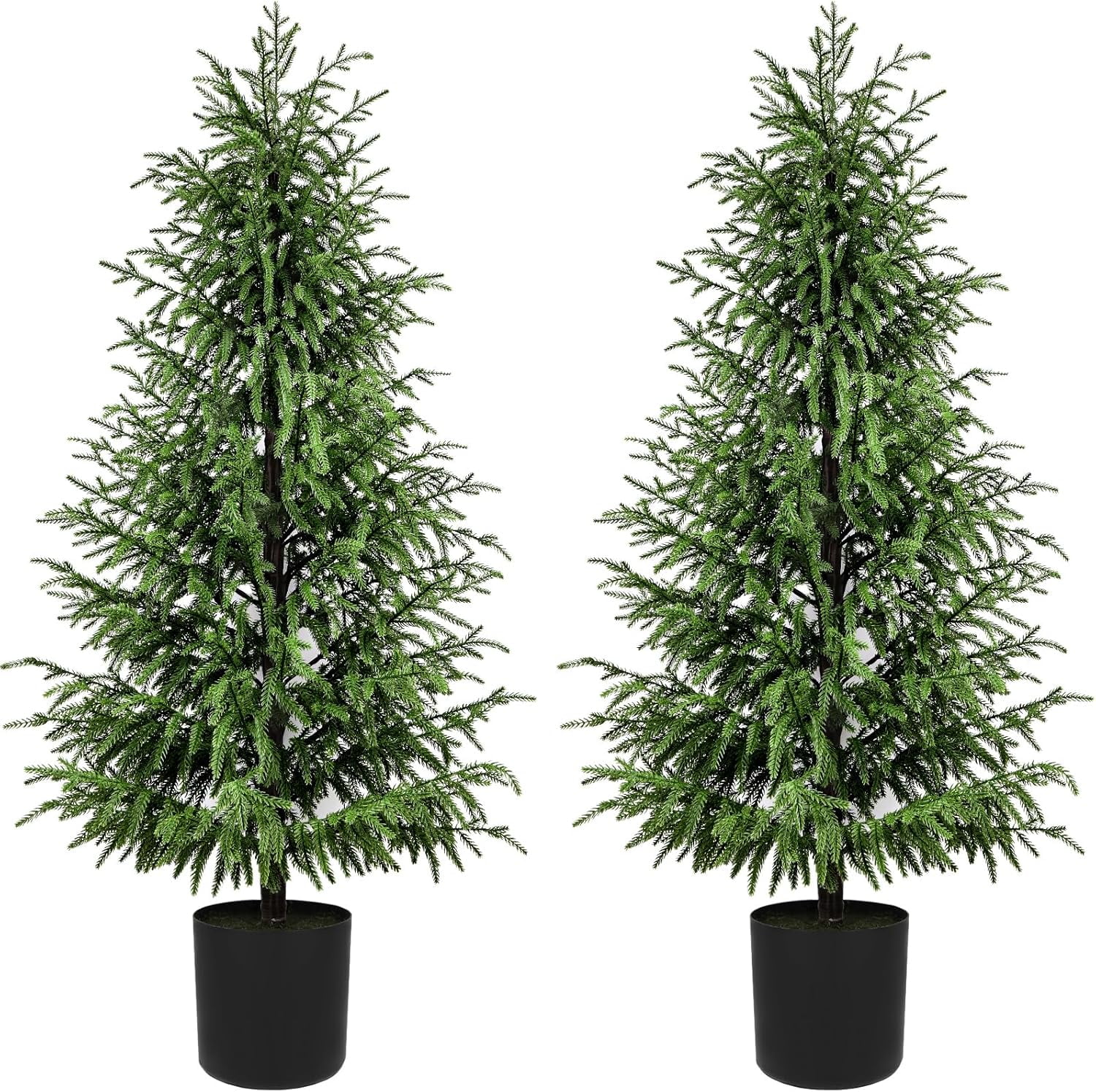 Minbee 23.6" Artificial Topiary Trees for Outdoor Front Porch Décor ...