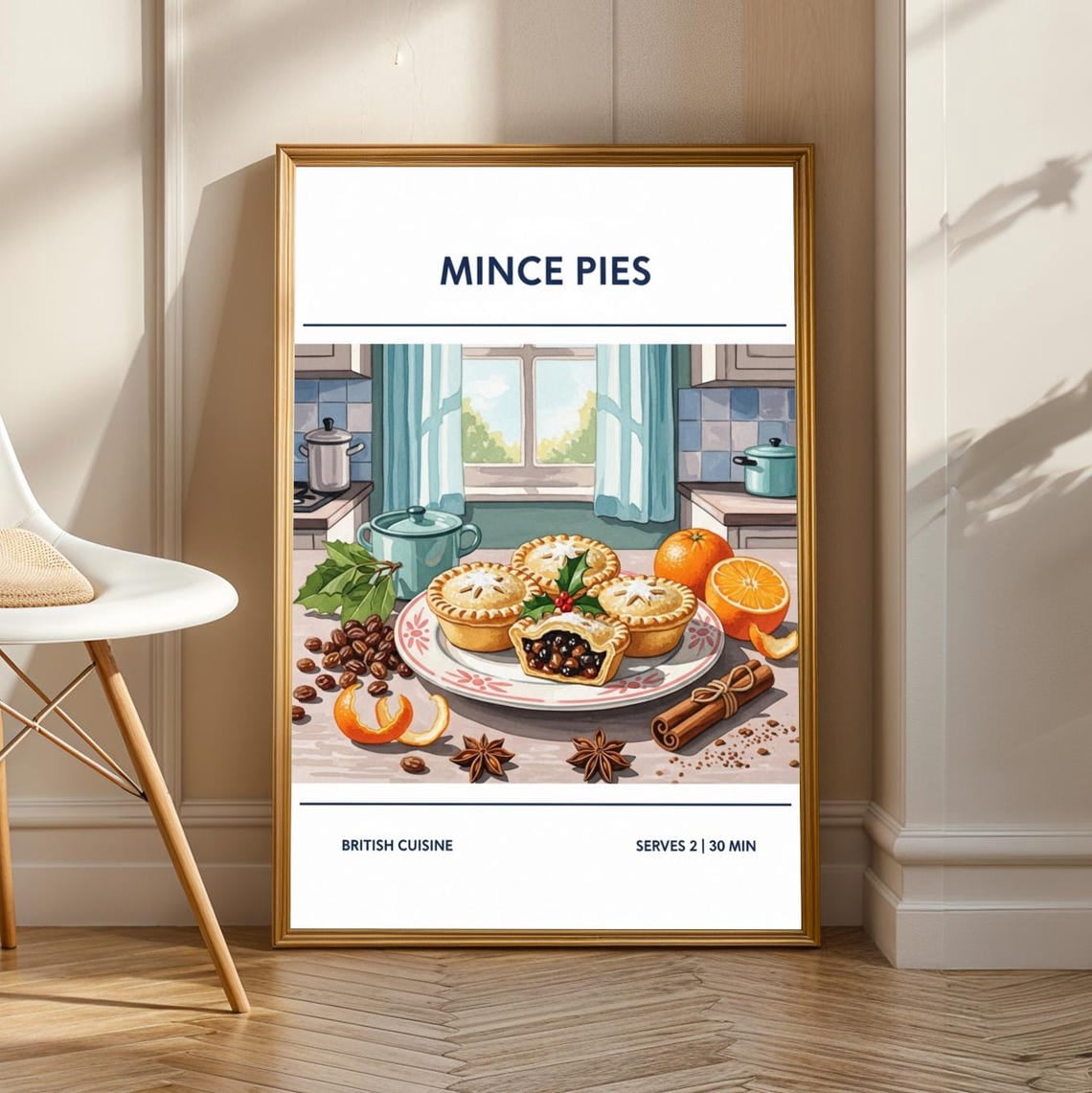 Mince Pies, Holiday Dessert Wall Art, British Christmas Food Print ...