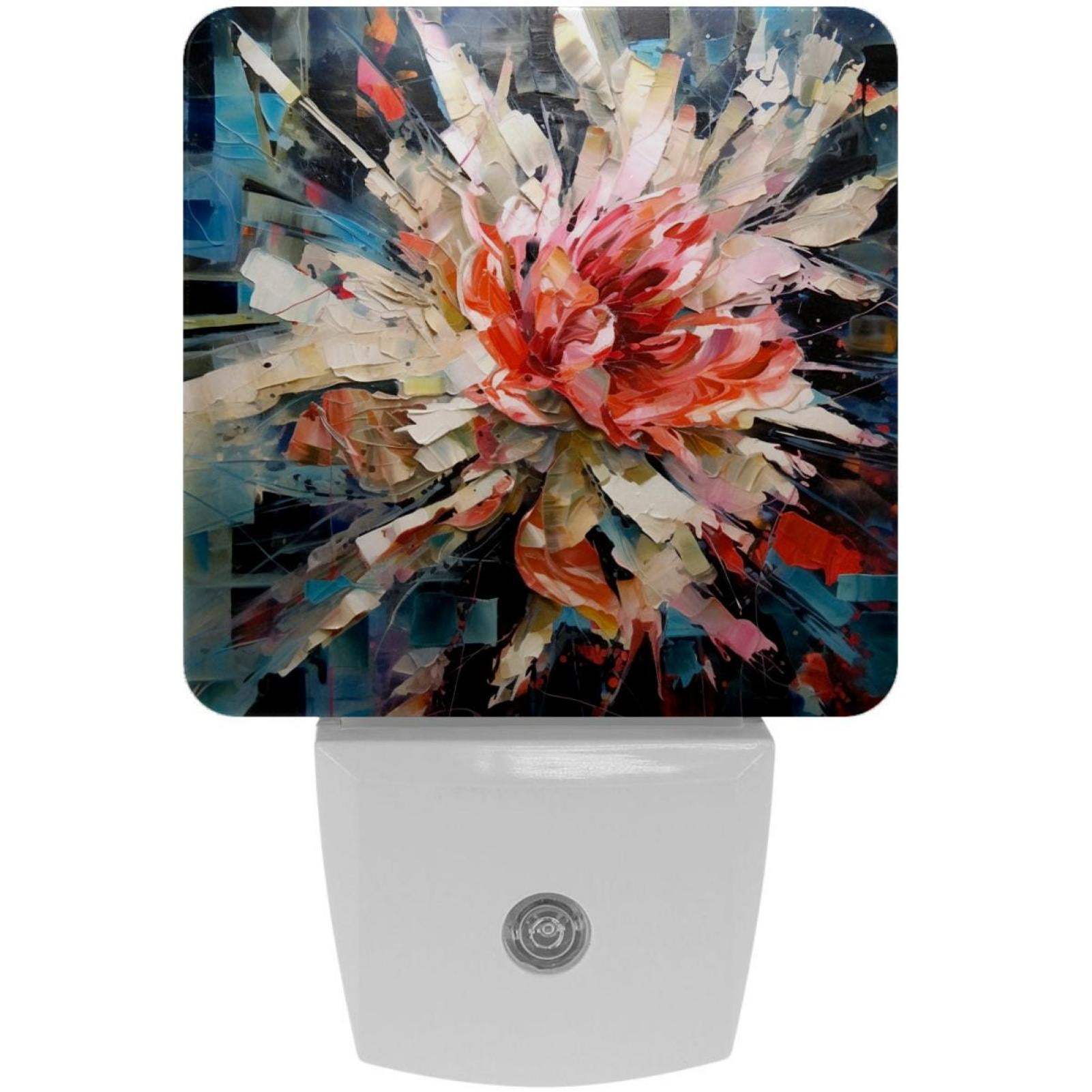 Minced flower LED Square Night Light - Soft Glow Plug-in Lamp with Dusk ...