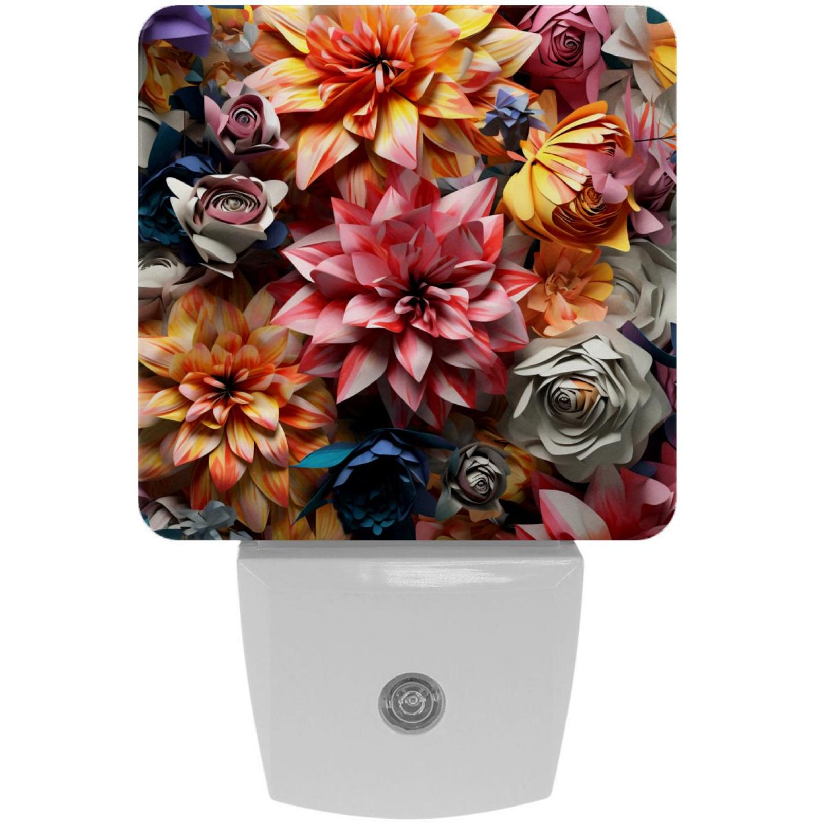 Minced flower LED Square Night Lights - Energy Efficient Plug-in Wall ...