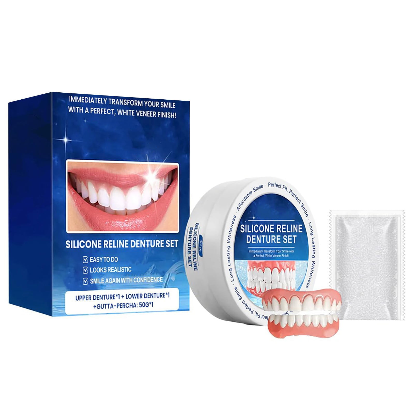 Minceetbien Silicone Reline Denture Set Denture Kit for Instant Smile ...