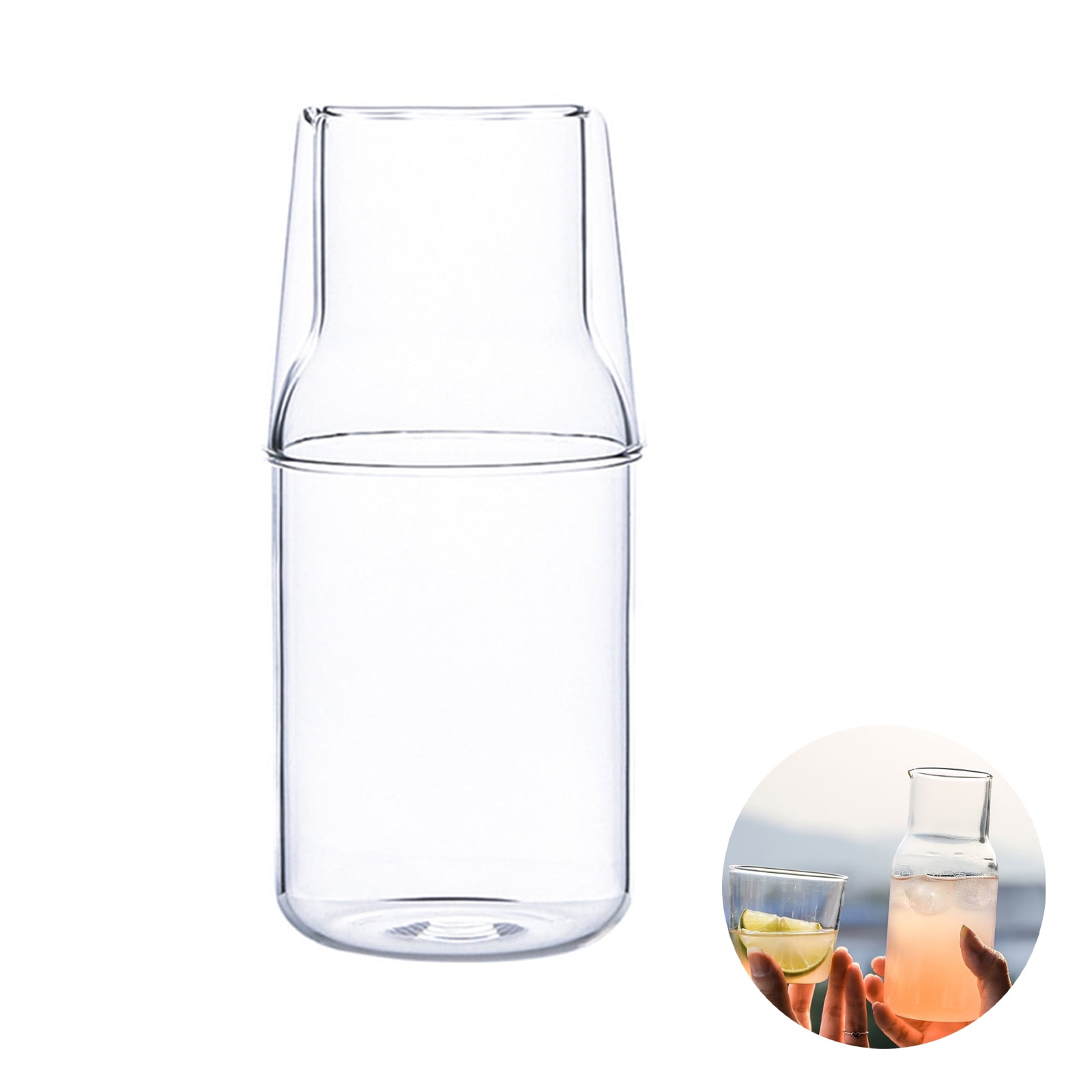 Minchun Bedside Carafe With Tumbler - Clear Glass - 2 Piece Water ...