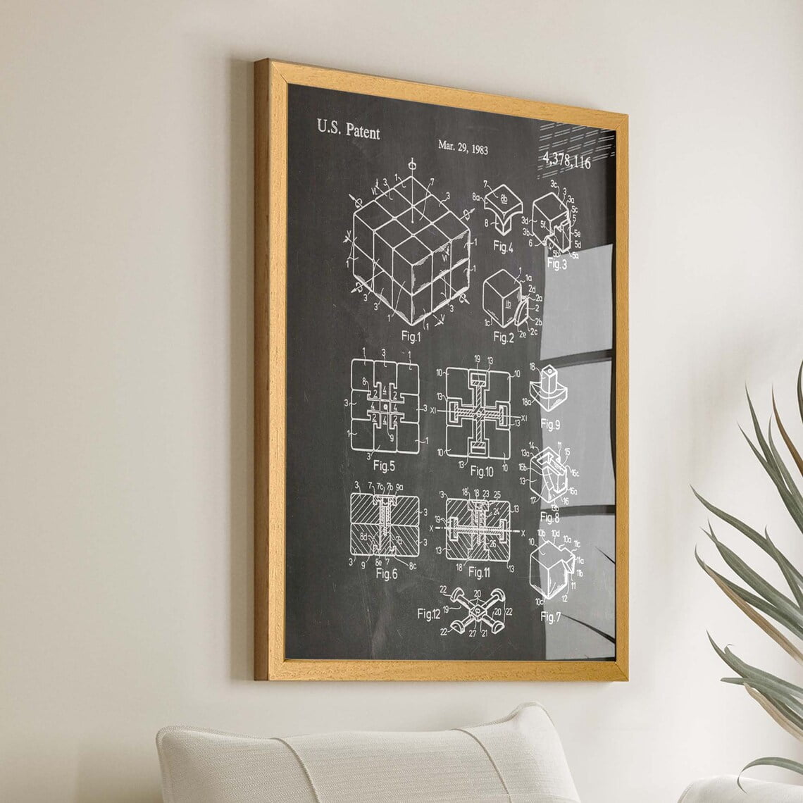 Mind-Bending Fun: Rubik'S Cube Patent Poster - Ideal Gamer Room Wall ...