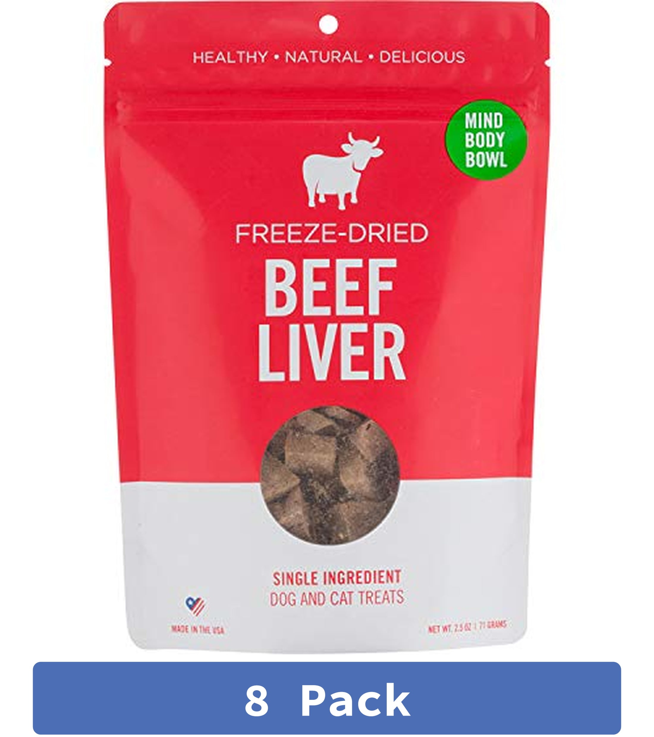 Mind Body Bowl Dog Treat Beef Liver 2.5 oz (Pack Of 8) - Walmart.com