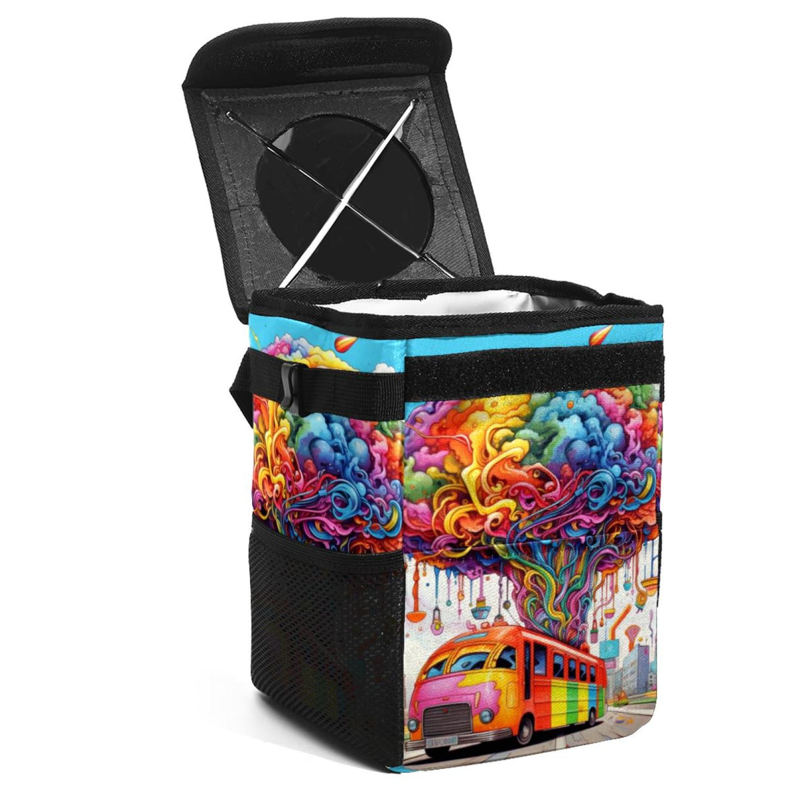 Mind Car Foldable Car Trash Bin with Lid, Leak-Proof Hanging Storage ...