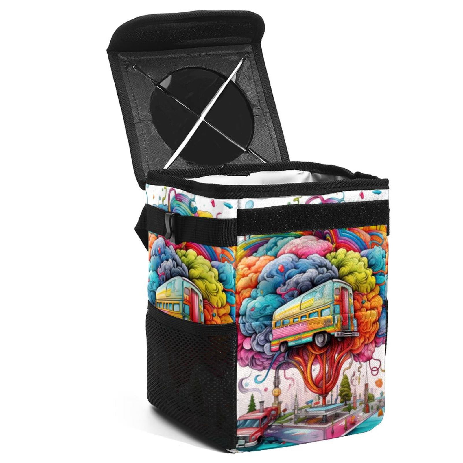 Mind Car Foldable Car Trash Can Mini Trash Can with Lid Leak-Proof Car ...