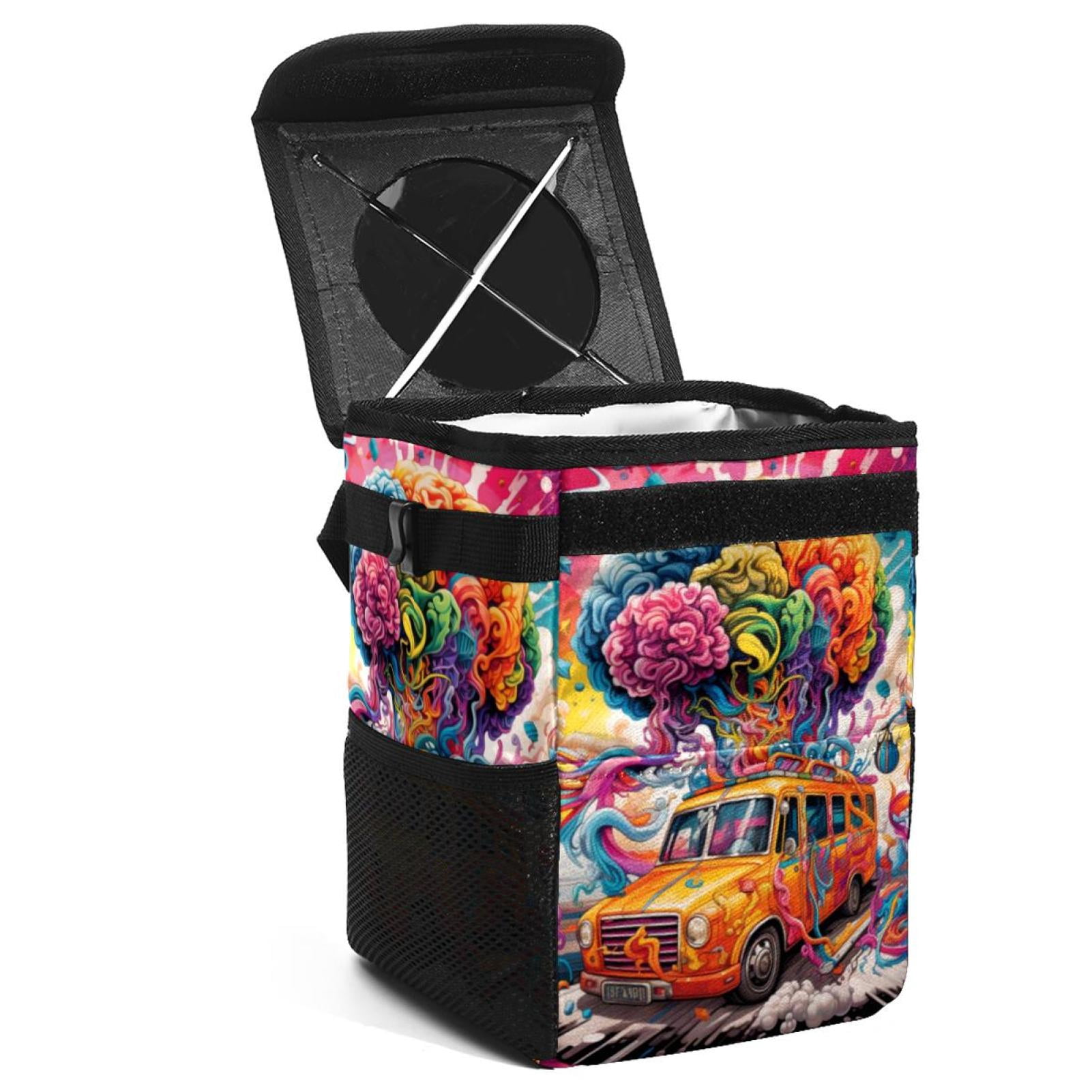 Mind Car Foldable Car Trash Can with Lid, Leak-proof Mini Garbage Bin ...