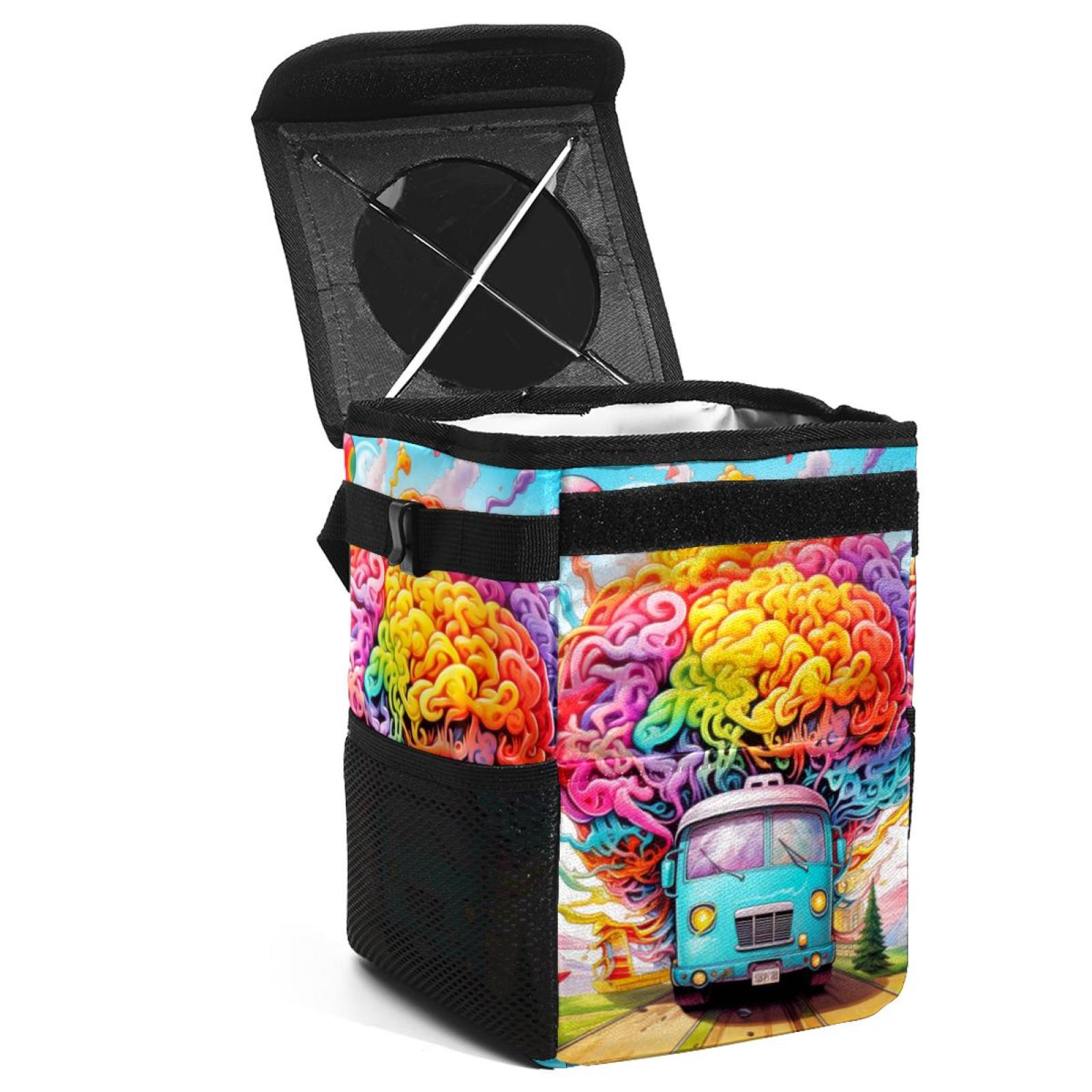 Mind Car Mini Trash Can Car Trash Bin Trash Can for Car - Foldable ...