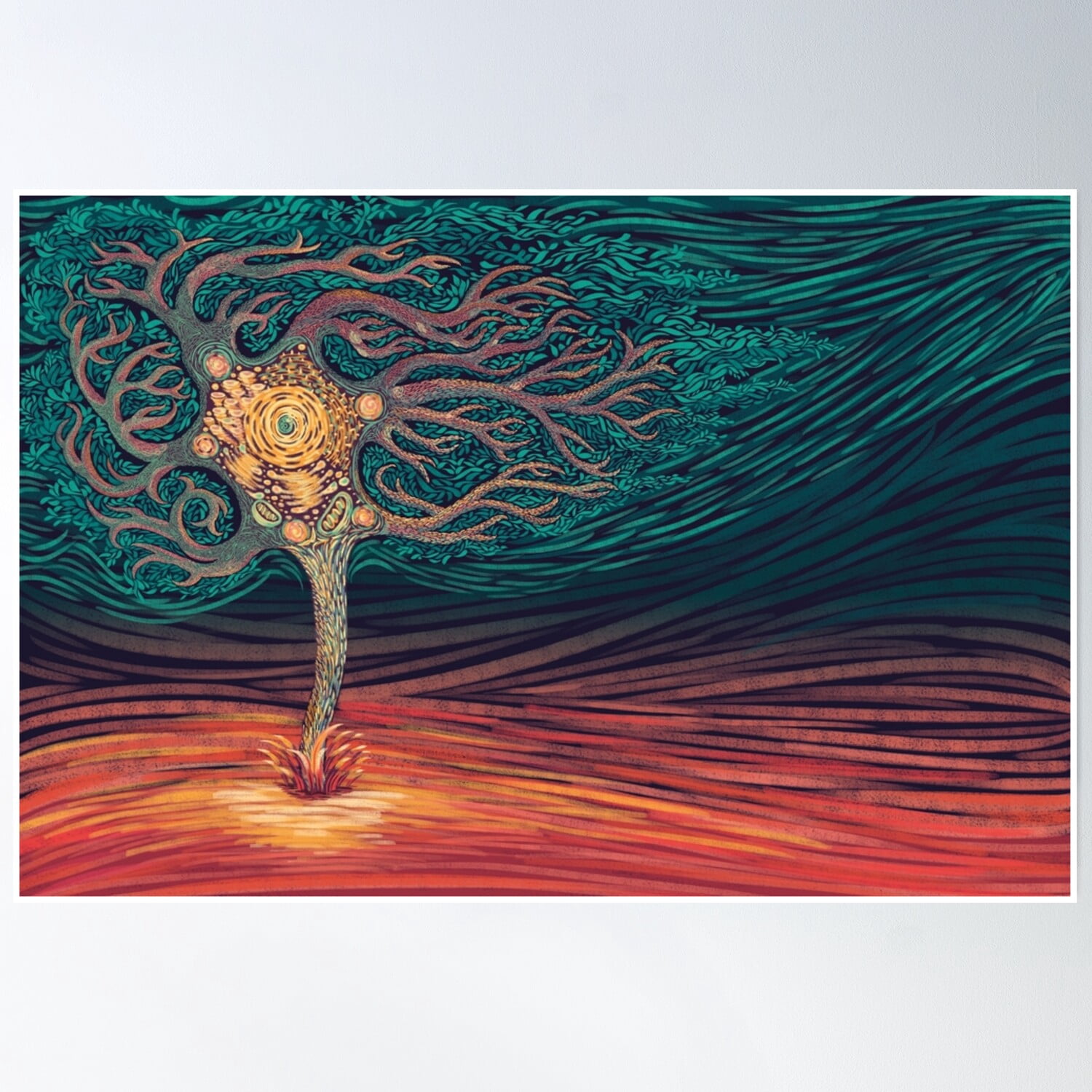Mind Forest - V4 Poster Wall Art, Modern Wall Decor, 12x18 UNFRAMED ...