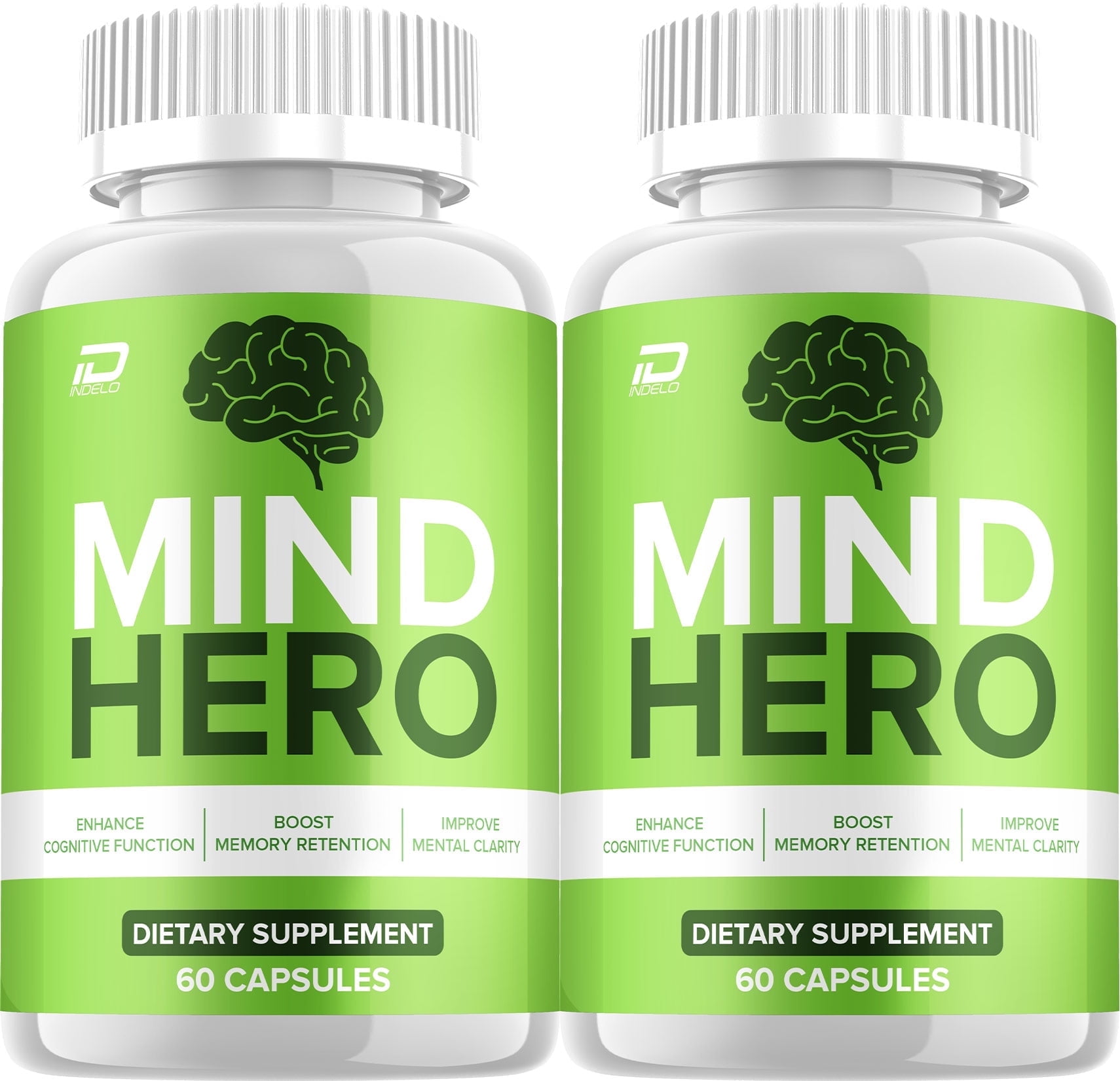 Mind Hero Supplement Capsules – MindHero All Natural Memory Focus Pills, 2 Pack, 120 Capsules ...