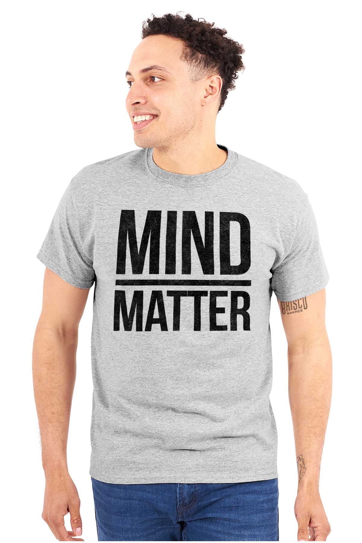 Mind Over Matter Motivational Workout Men's Graphic T Shirt Tees Brisco ...