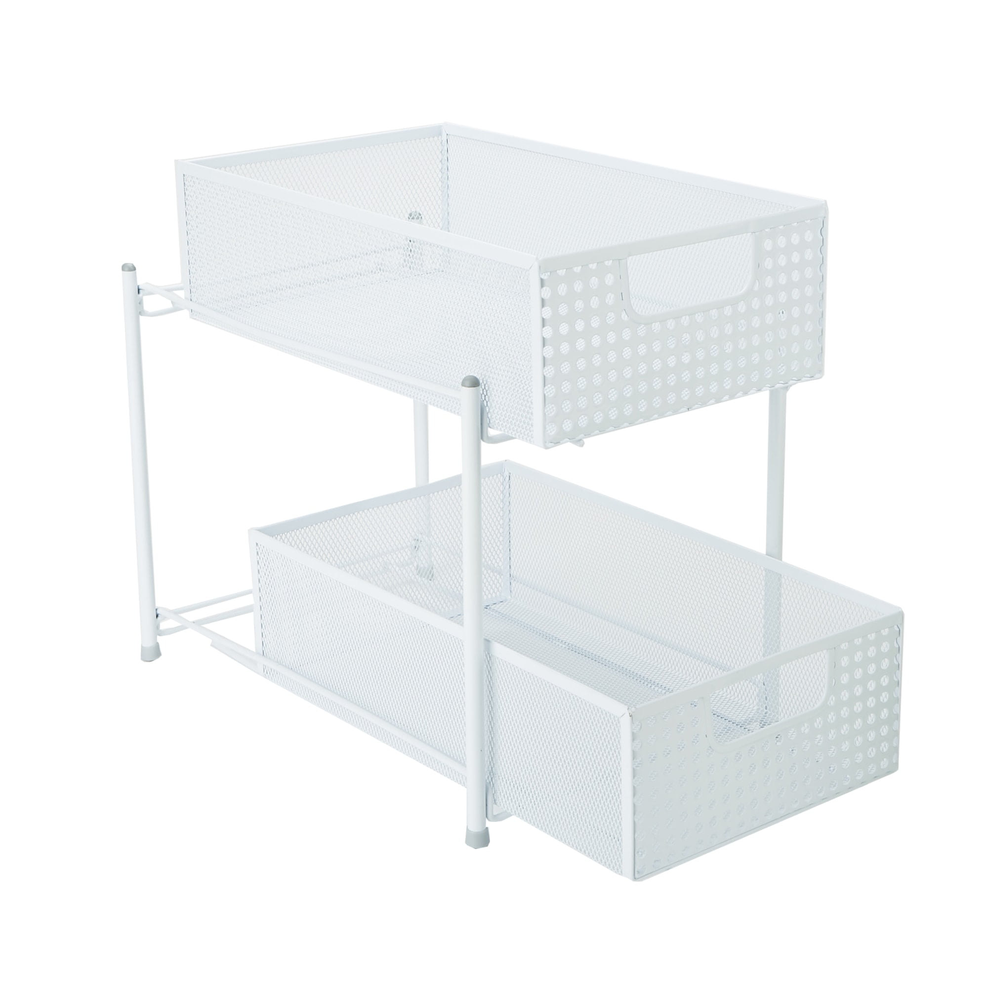 Mind Reader 2-Tier Metal Mesh Organizer Slide Out Basket for Kitchen ...