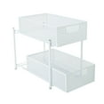 Mind Reader 2-Tier Metal Mesh Organizer Slide Out Basket for Kitchen ...