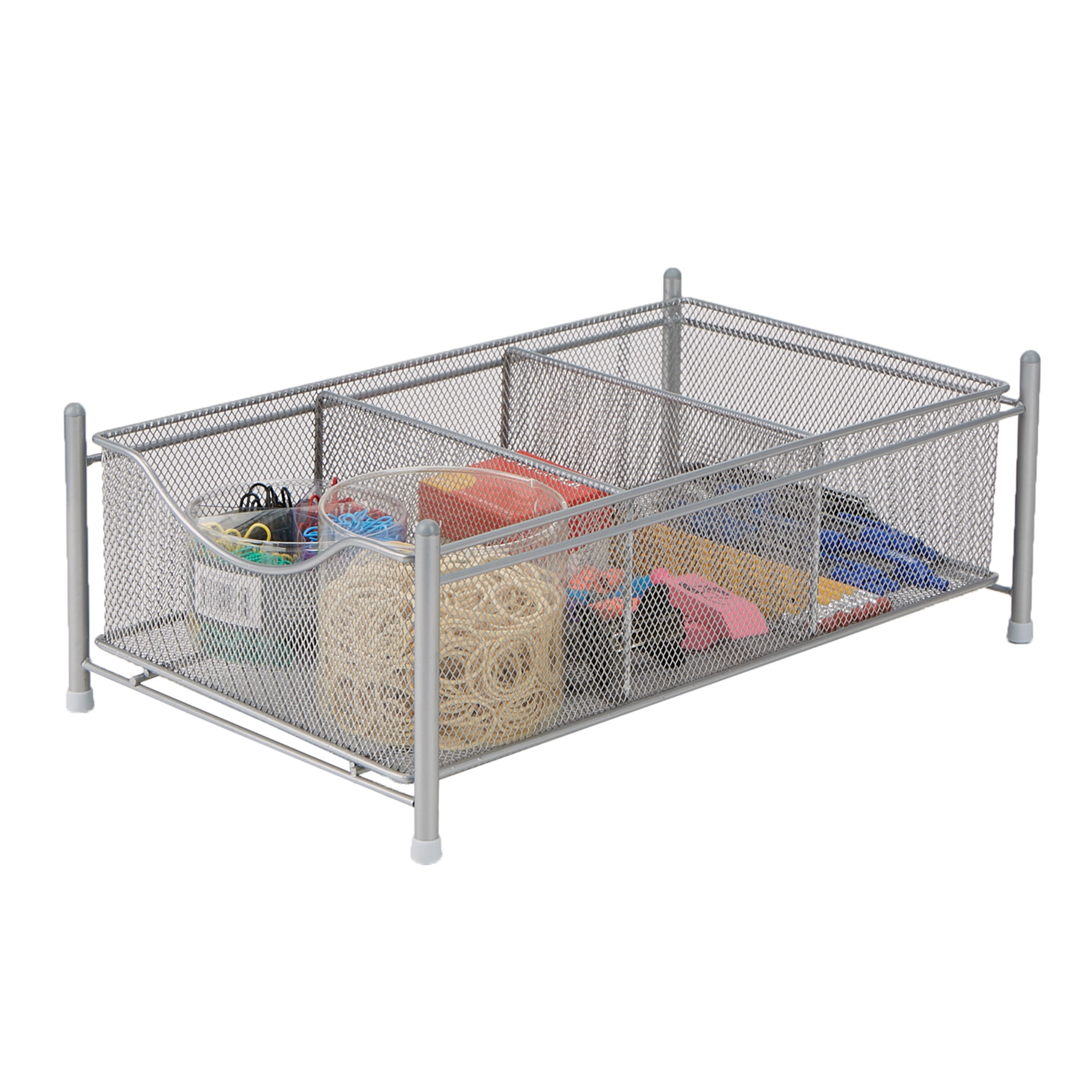 Mind Reader 3-Compartment Metal Mesh Storage Baskets Organizer, Home ...