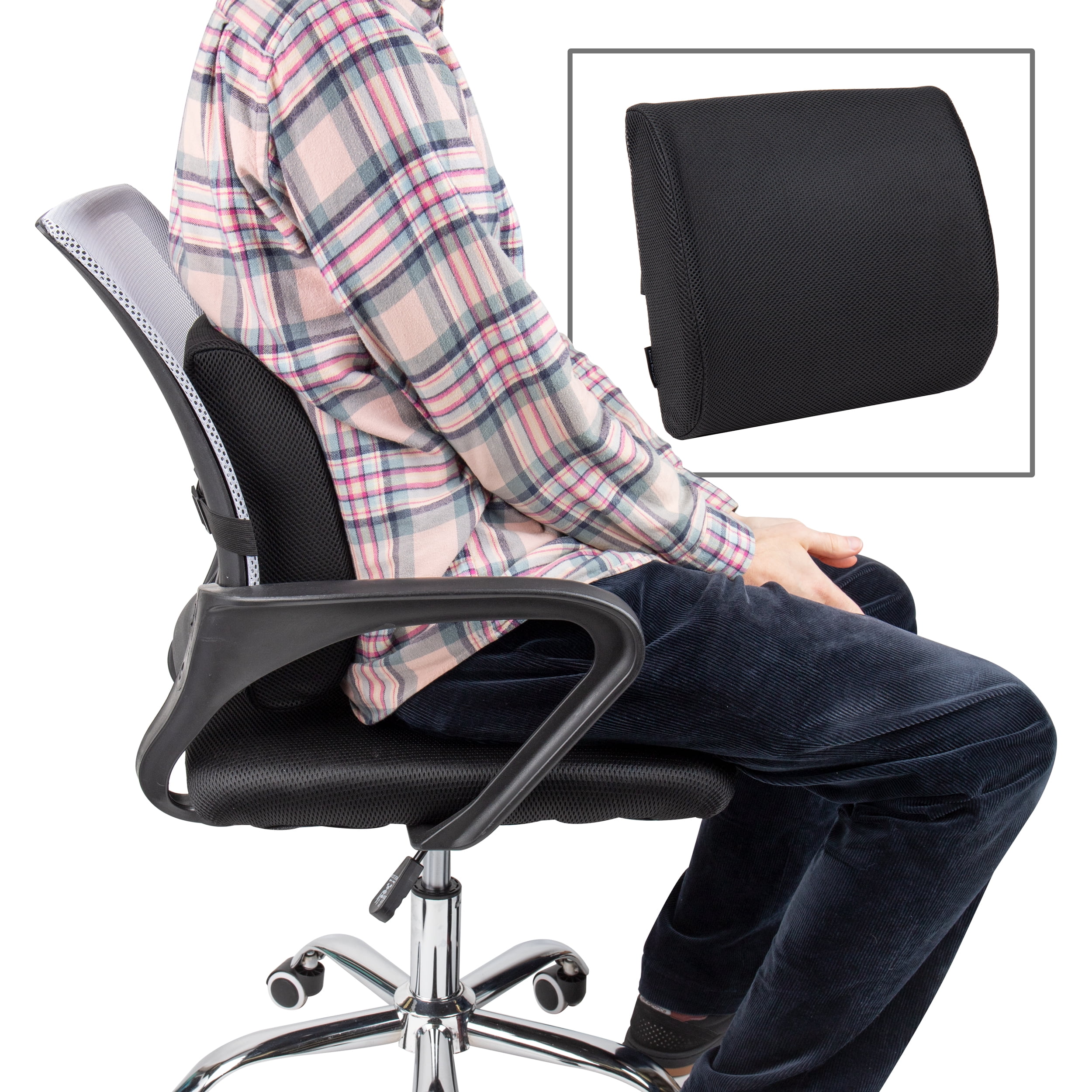 Mind Reader Ergonomic Lower Back Cushion, Office Chair Support, Posture ...