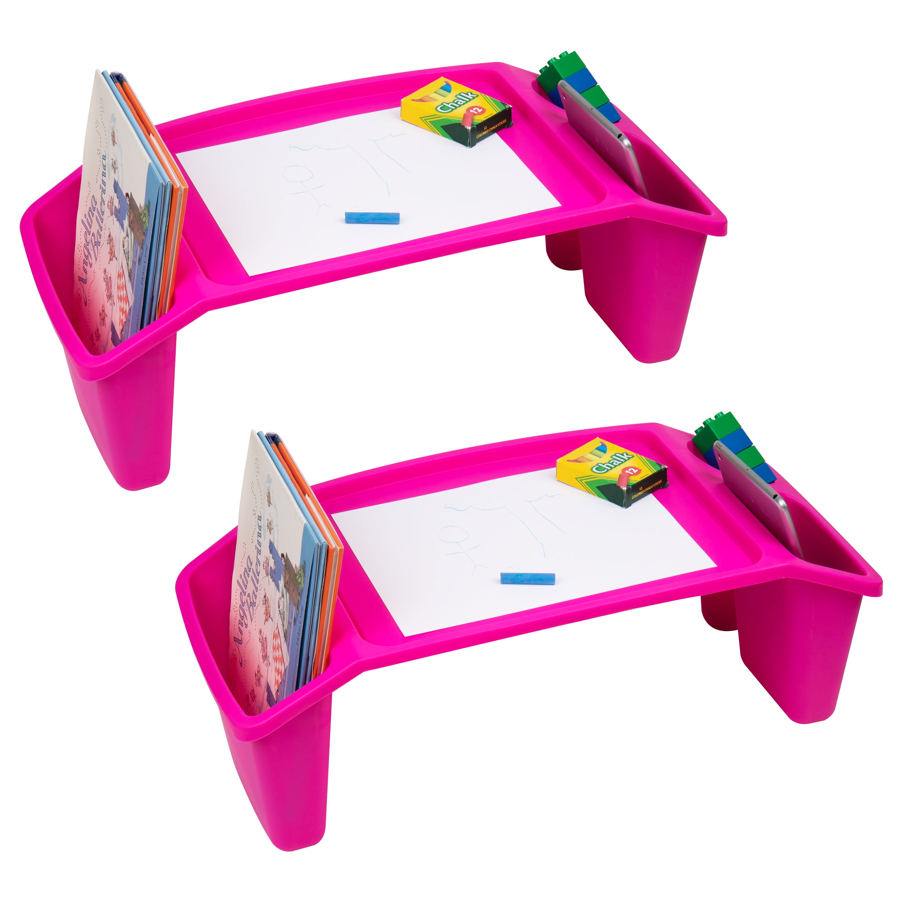 Mind Reader Kids Lap Desk, Set of 2, Activity Tray, Drawing, Stackable ...