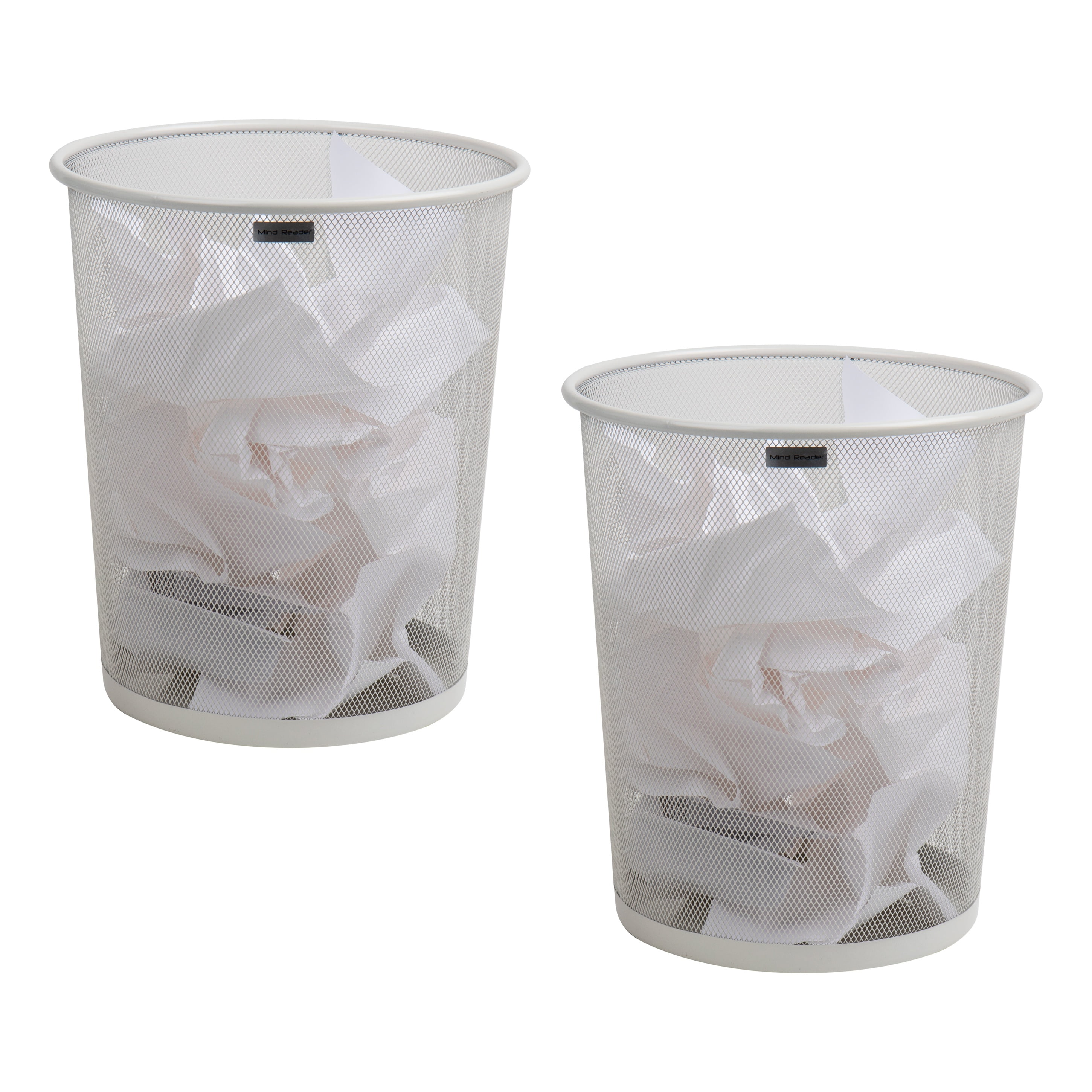 Mind Reader Mesh Trash Can, 16.65L (4.4 gal), Waste Paper Basket, Round ...