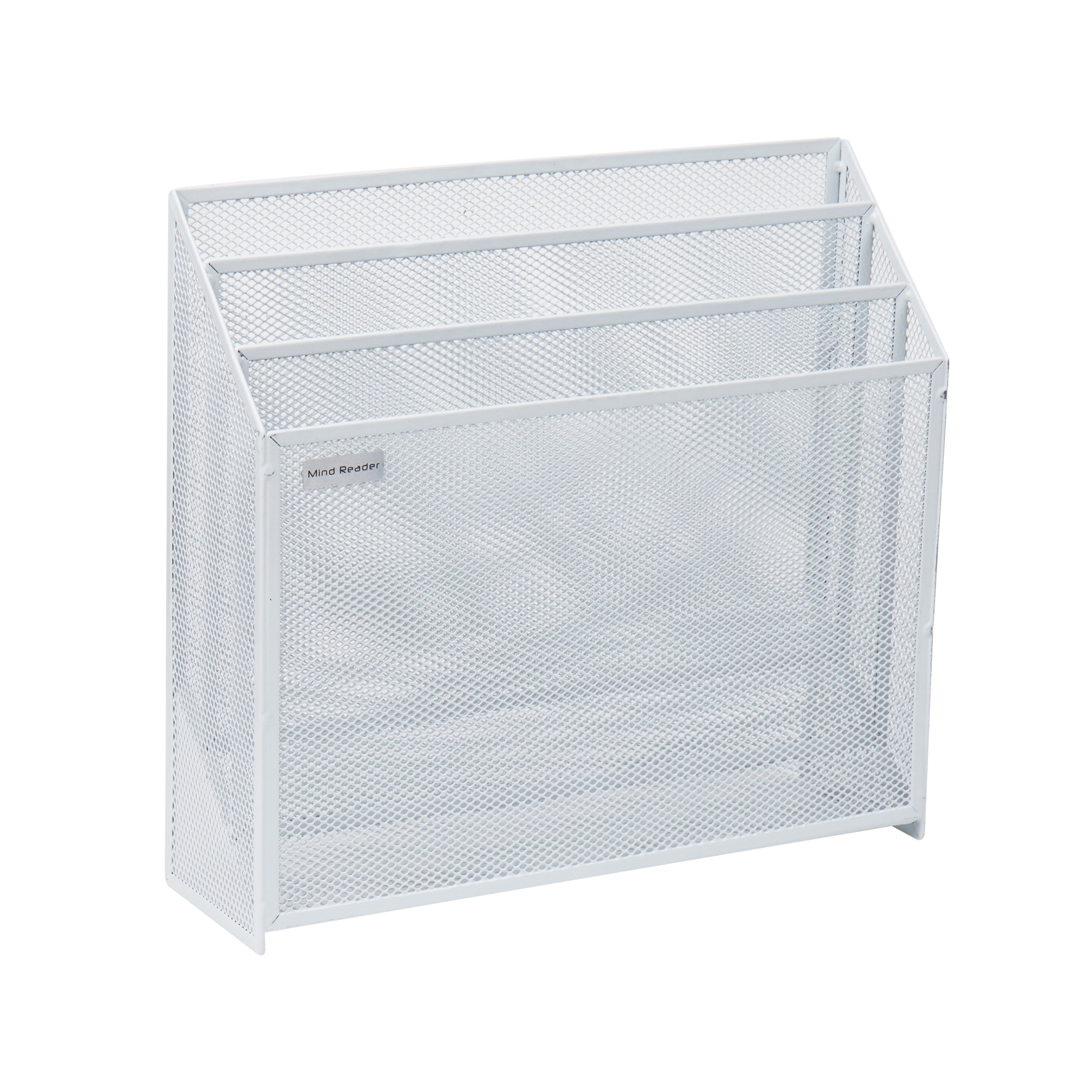 Mind Reader Metal Mesh 3-Tier Letter-Size Desktop File Organizer, White ...
