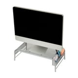 Mind Reader Metal Mesh Monitor Stand, Laptop Riser with 2 Compartments ...