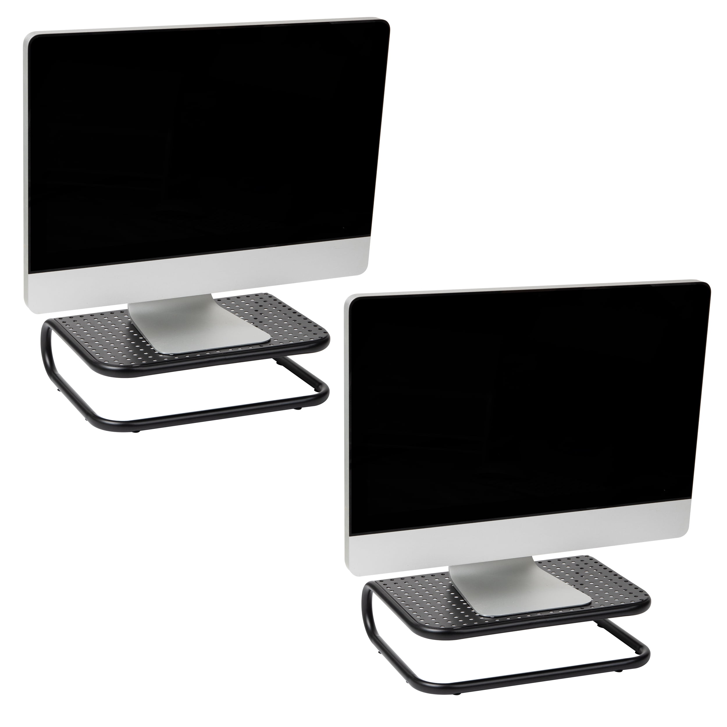 Mind Reader Metal Monitor Stand Set of 2, Desk Riser Organizer for ...