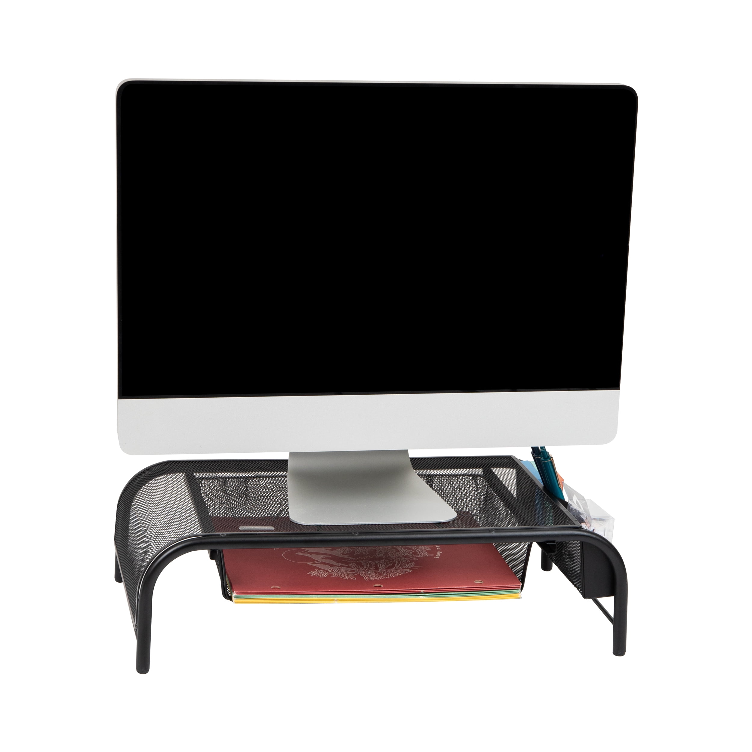 Mind Reader Monitor Stand, Ventilated Laptop Riser, Paper Tray, Storage ...