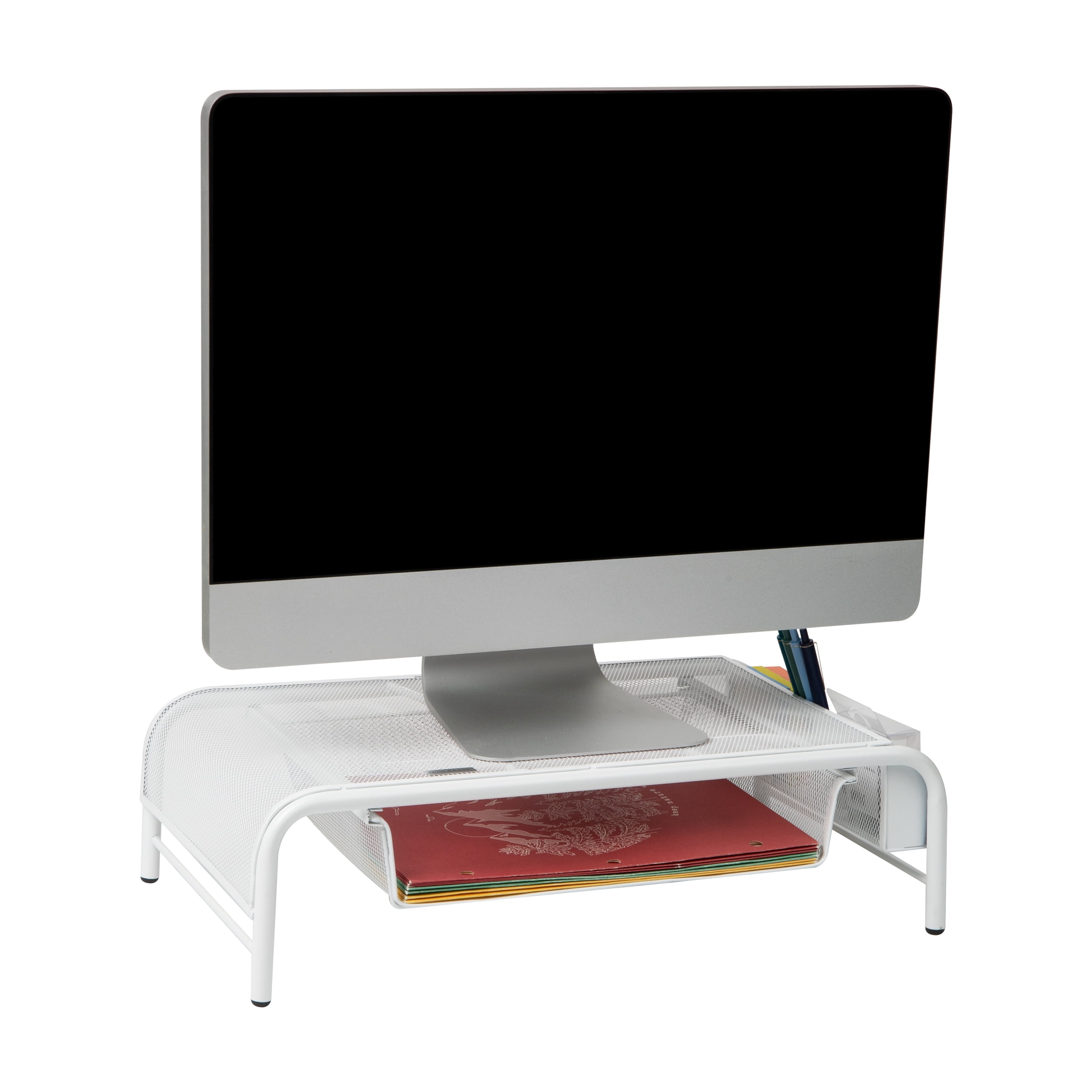 Mind Reader Monitor Stand, Ventilated Laptop Riser, Paper Tray, Storage ...