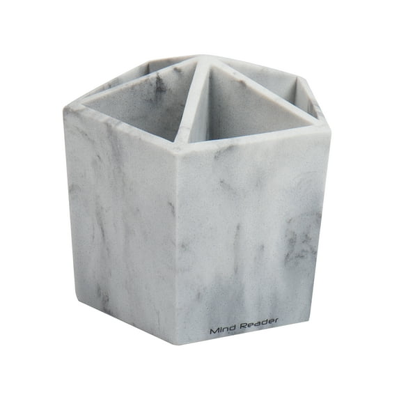 Mind Reader Pen & Accessory Holder, Desktop Organizer, 5.75"L x 5.75"W x 5.75"H, White - Walmart.com