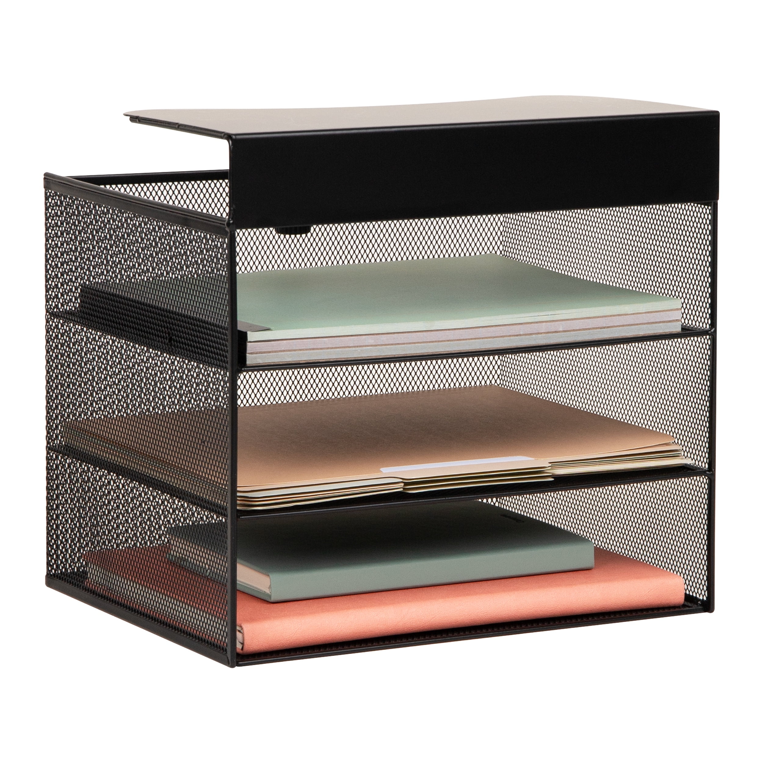 Mind Reader Slide-On Under Desk File Organizer, No Tools Required ...