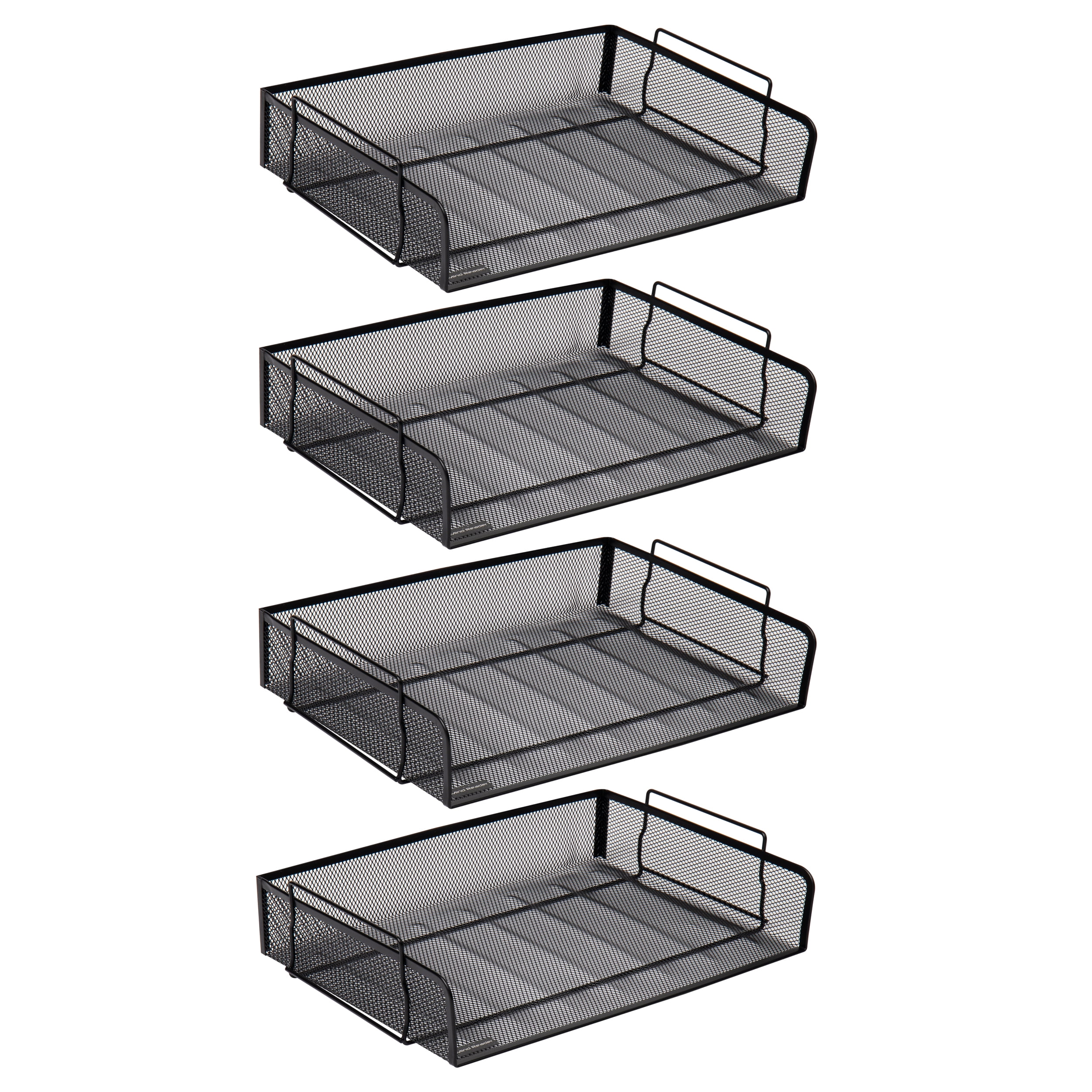 Mind Reader Stackable Metal Mesh Tray File Organizer, Black - Walmart.com