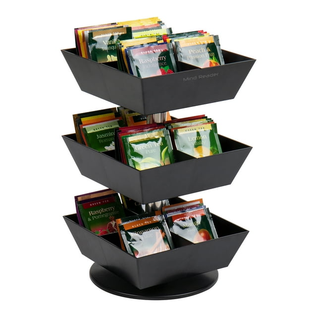 Mind Reader Tea Bag Carousel, Tea Station Organizer, Countertop Storage ...