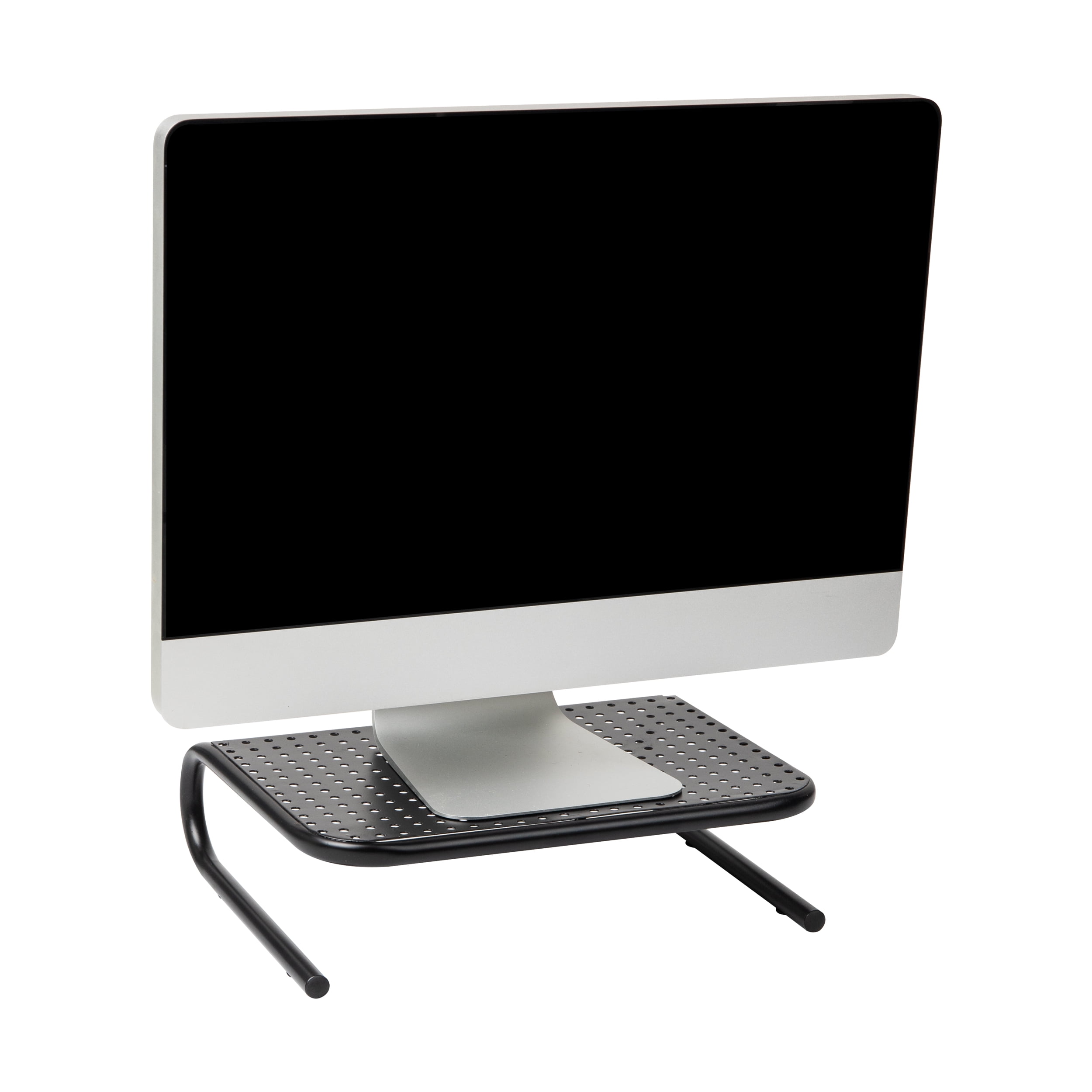 Mind Reader Vented 11 x 14.5 x 4.5 Metal Monitor Stand, Black - Walmart.com