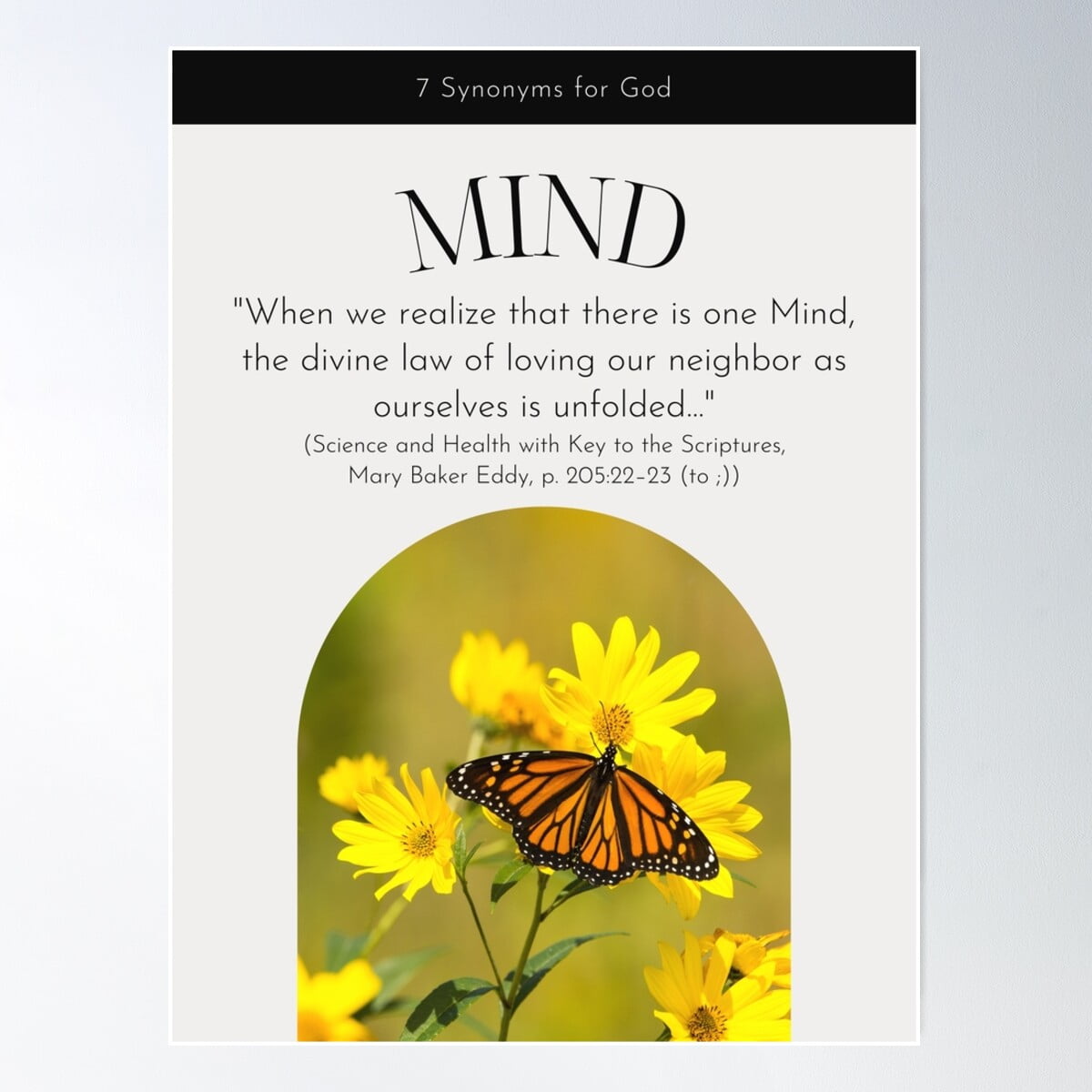 Mind - Seven Synonyms For God Poster Wall Art, Modern Wall Decor For ...