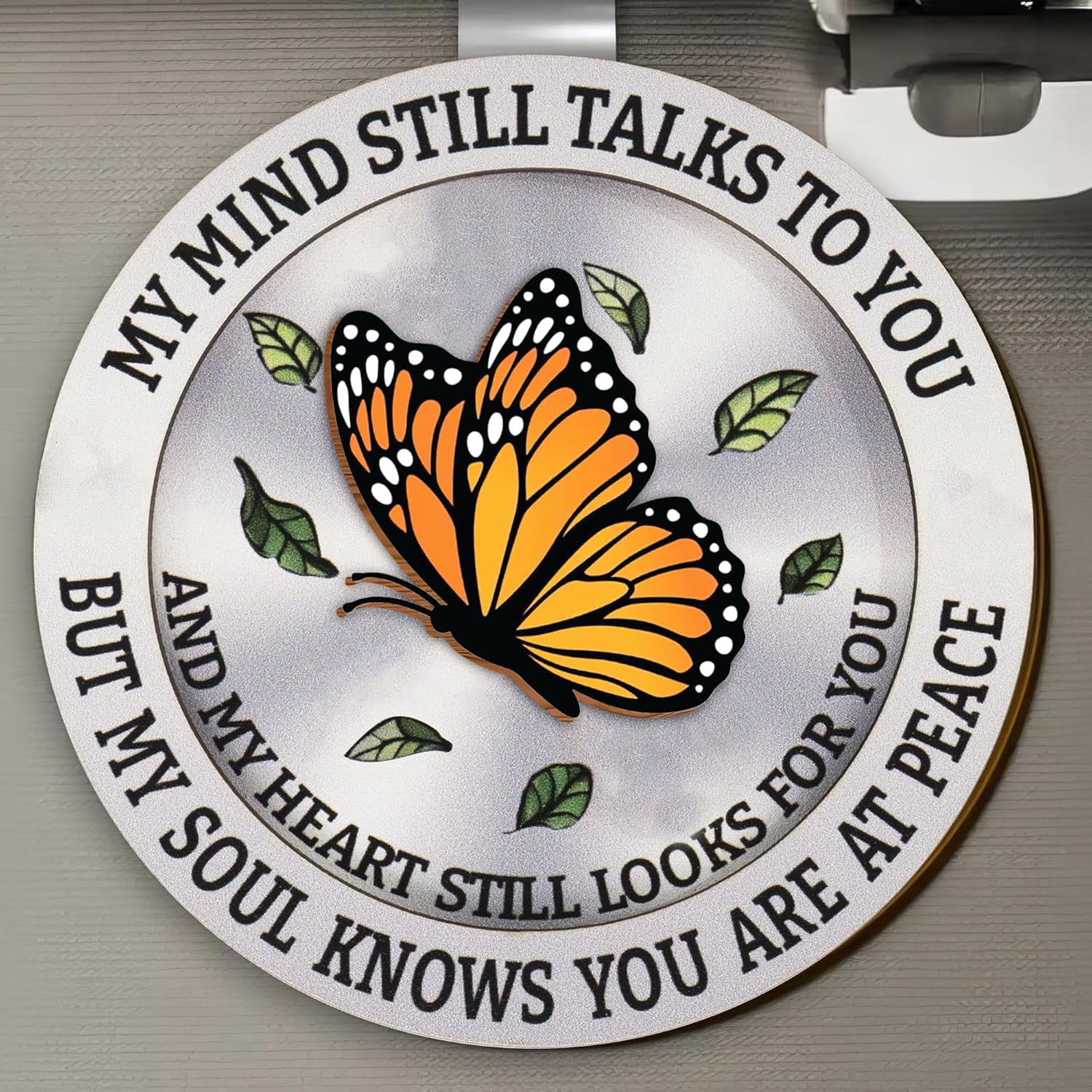 My Mind Still Talks to You 2D Wooden Memorial Monarch Butterfly Car ...