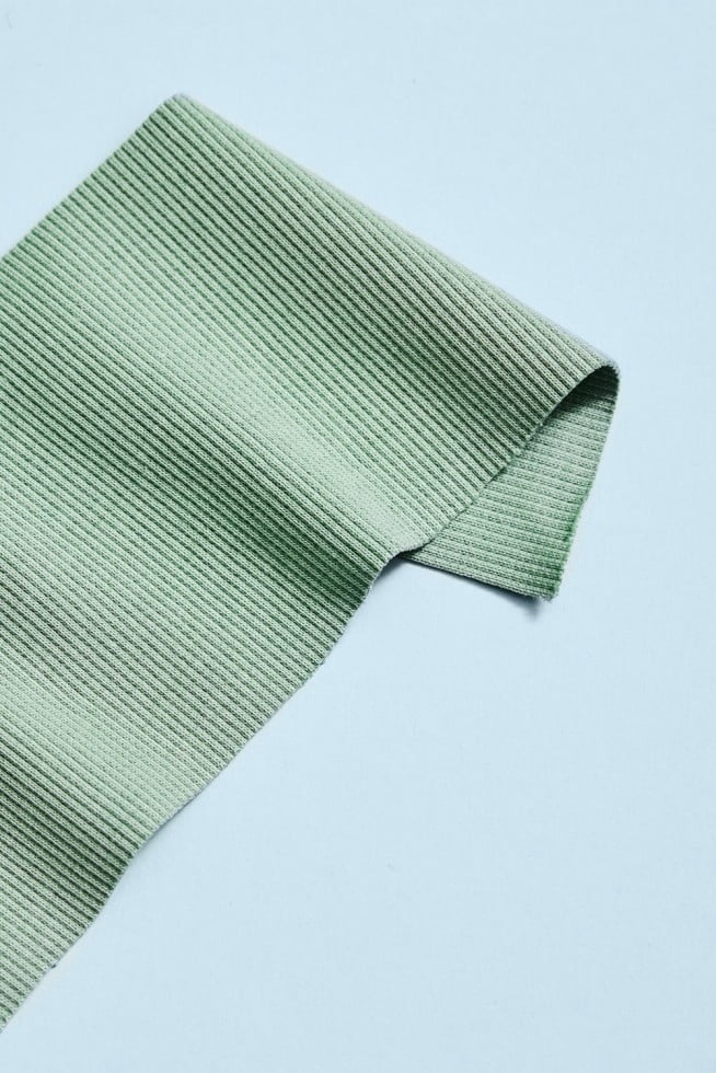 Mind The MAKER Organic Cotton Rib Stretch Knit Fabric Sage Green - per ...