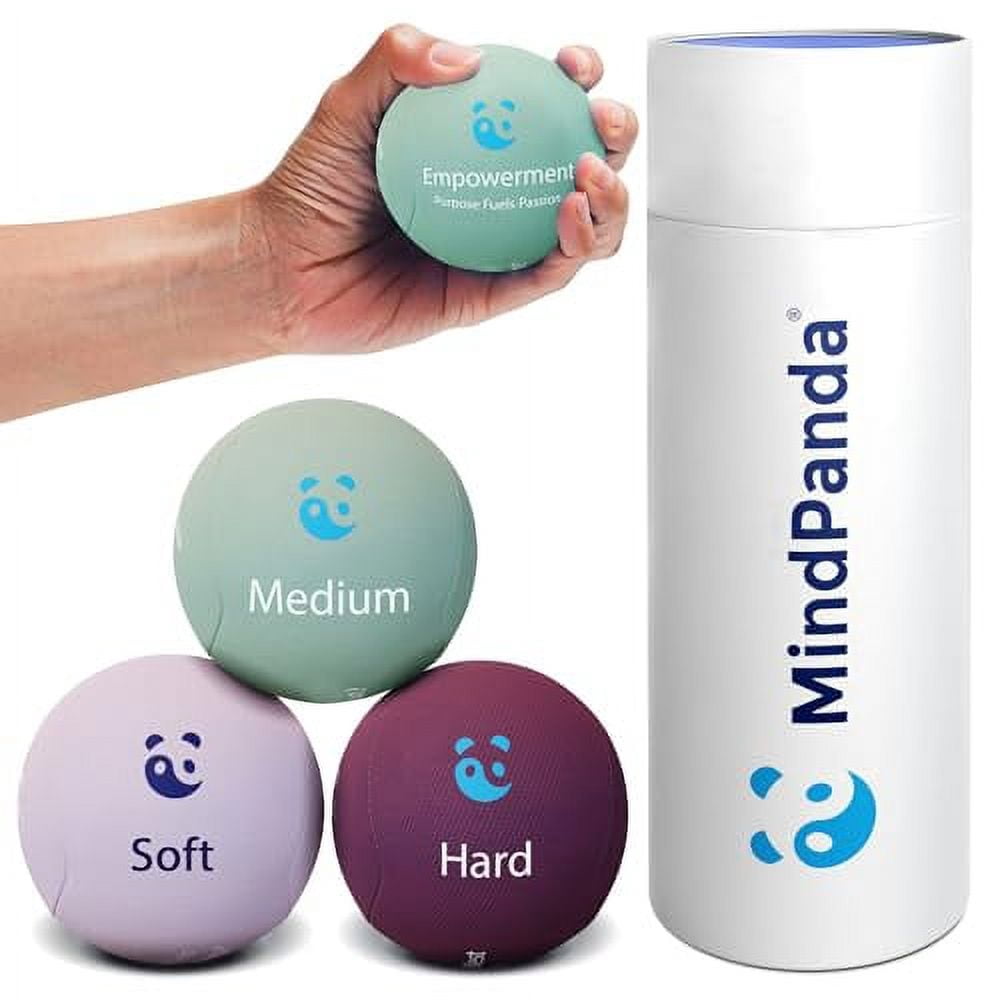 MindPanda Hand Therapy Exercise Stress Ball Bundle - Tri-Density for ...